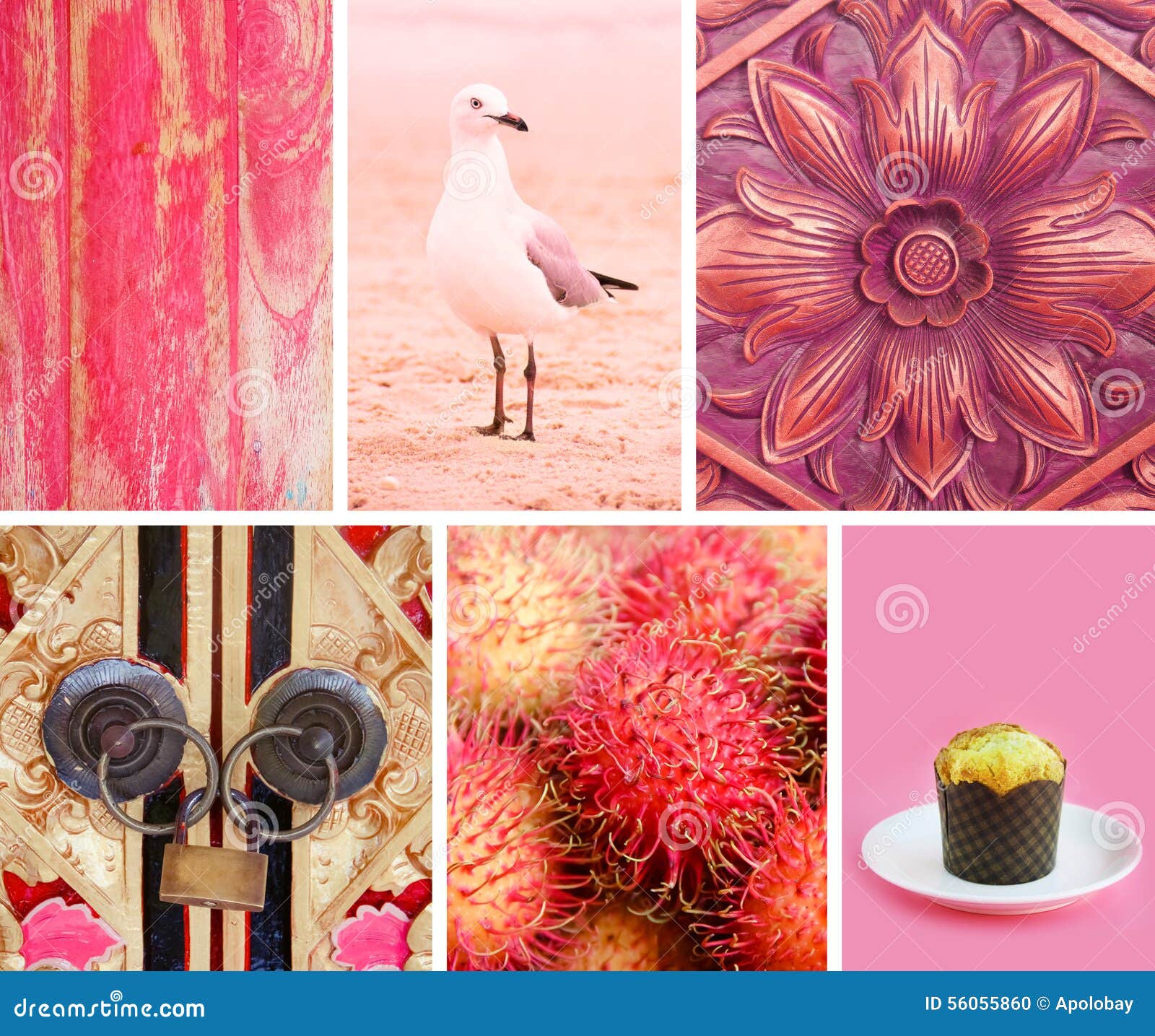 Collage of Photos in Pink Colors Stock Photo - Image of colorful ...