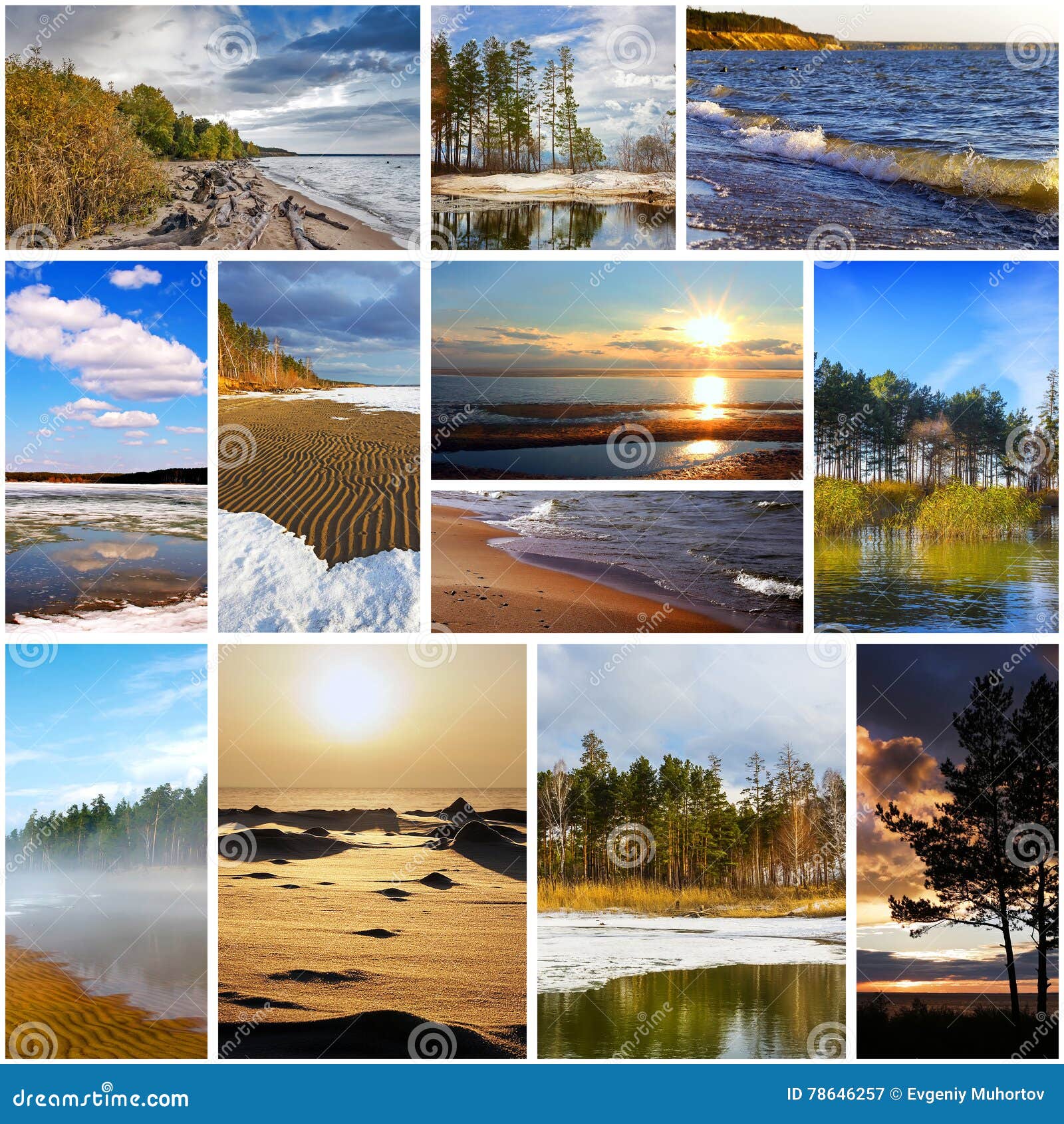 Collage with Photos of the Siberian River Ob Stock Image - Image of ...