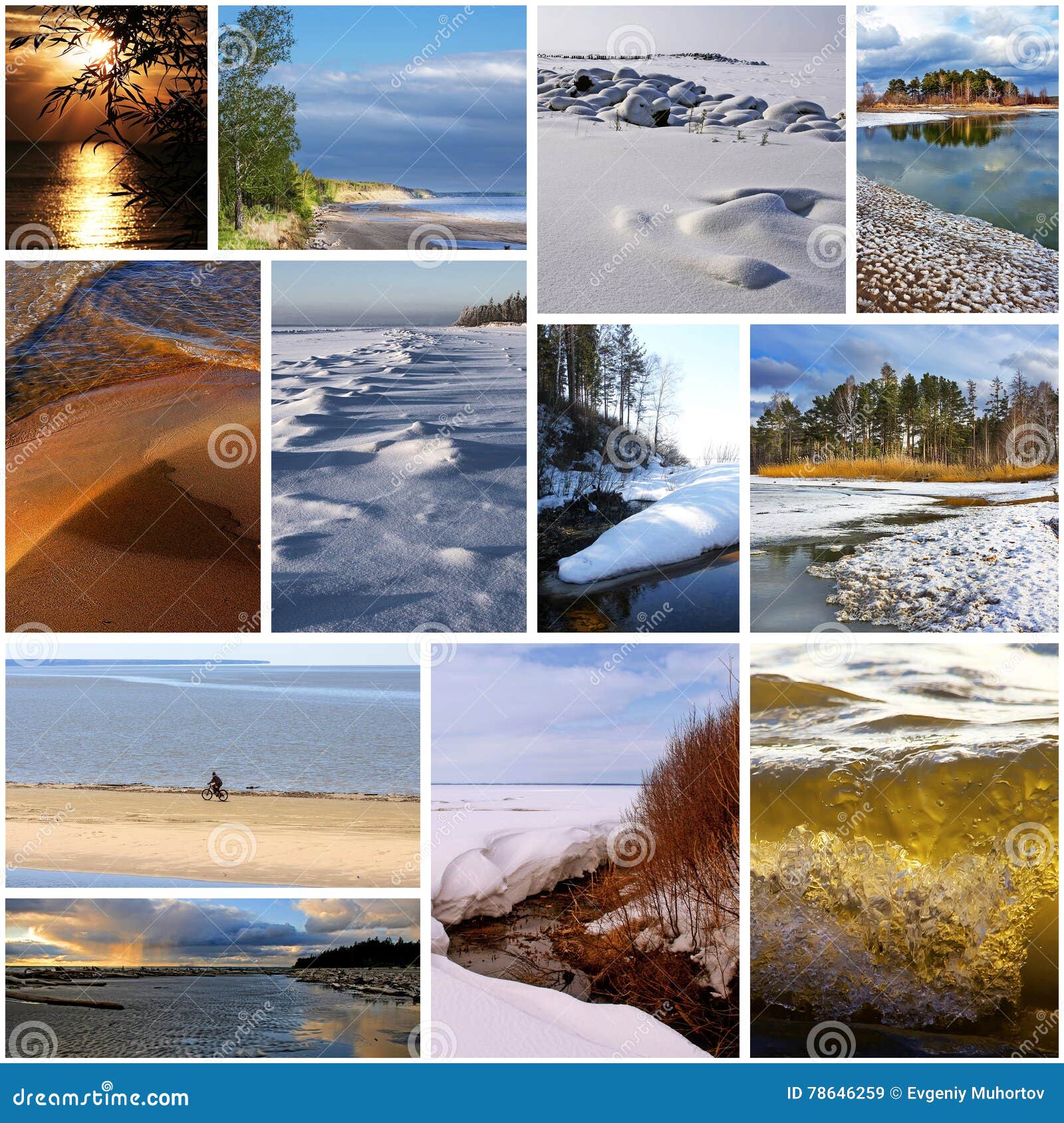 Collage with Photos of the Siberian River Ob Stock Image - Image of ...
