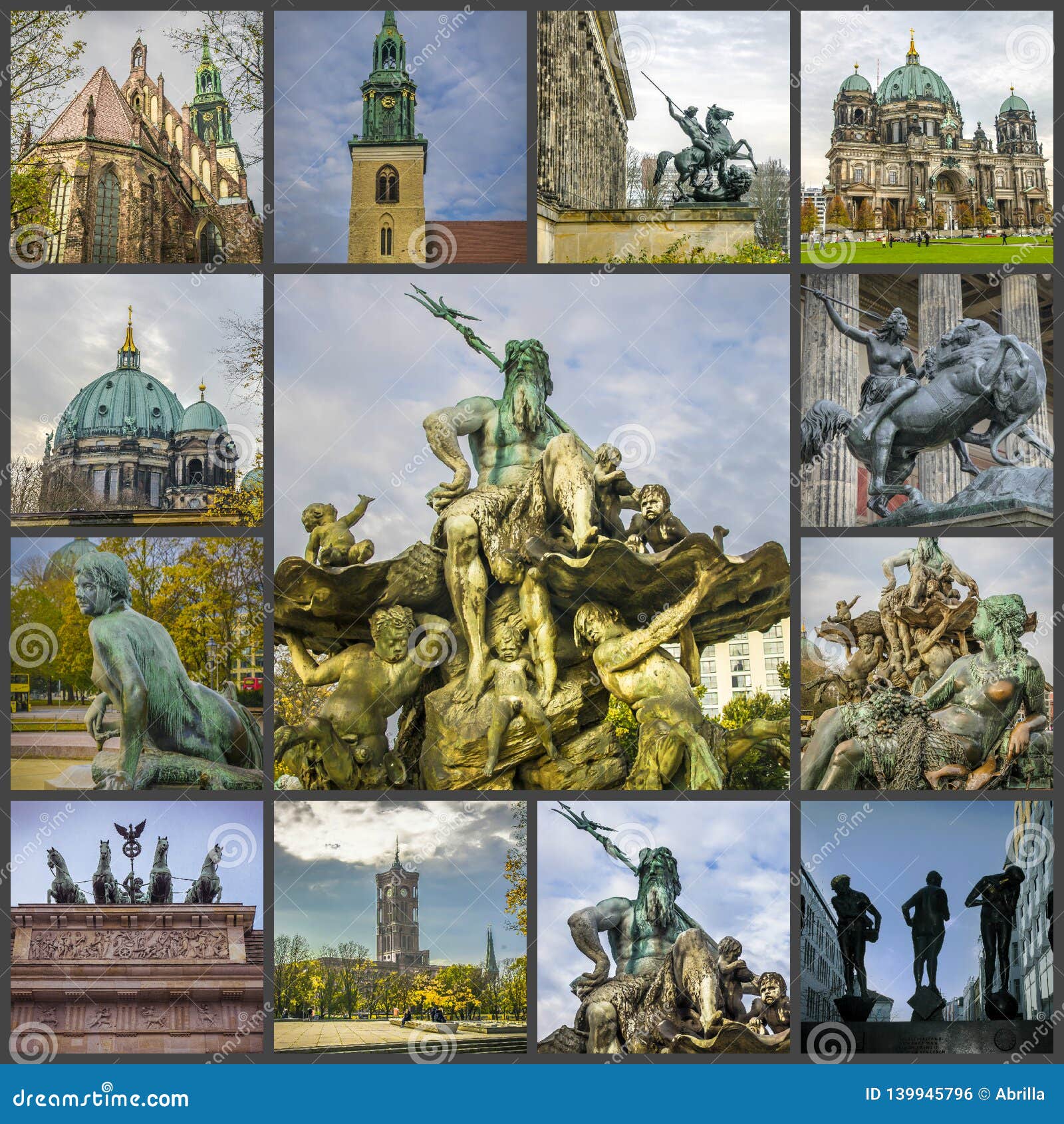 Collage of Photos of the Sights of Beerlin, Germany Stock Photo - Image ...