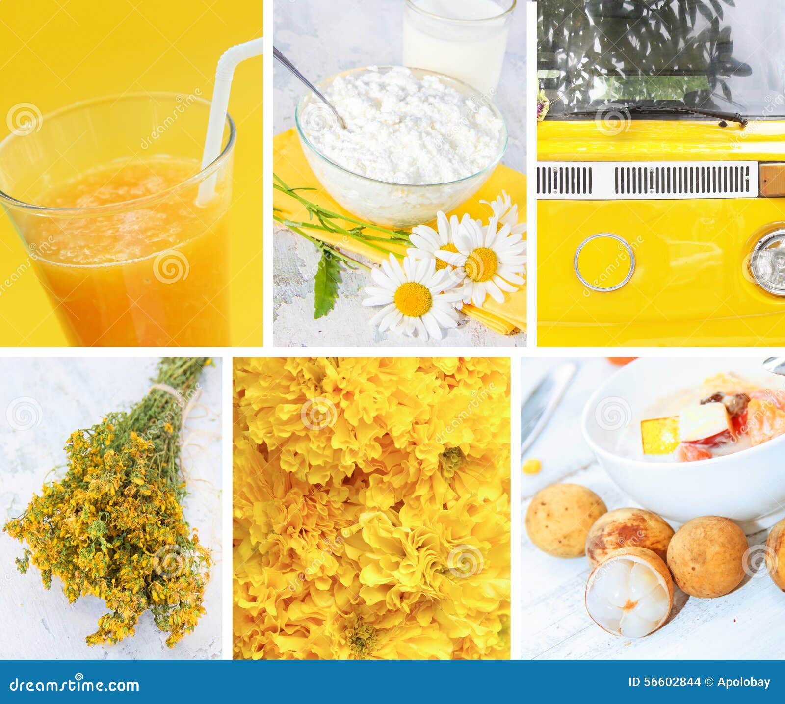 Collage of Photos in Yellow Colors Stock Photo - Image of hipster ...