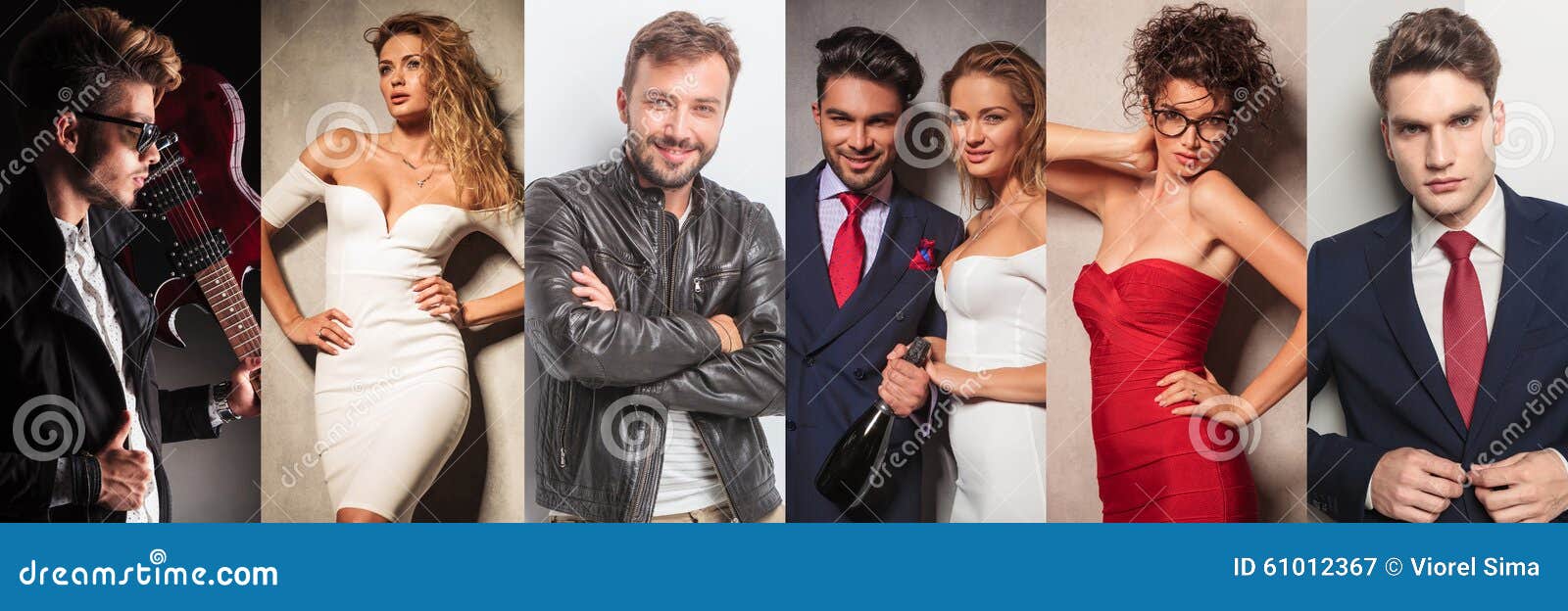 Collage Picture of a Group of Different Fashion People Stock Image ...