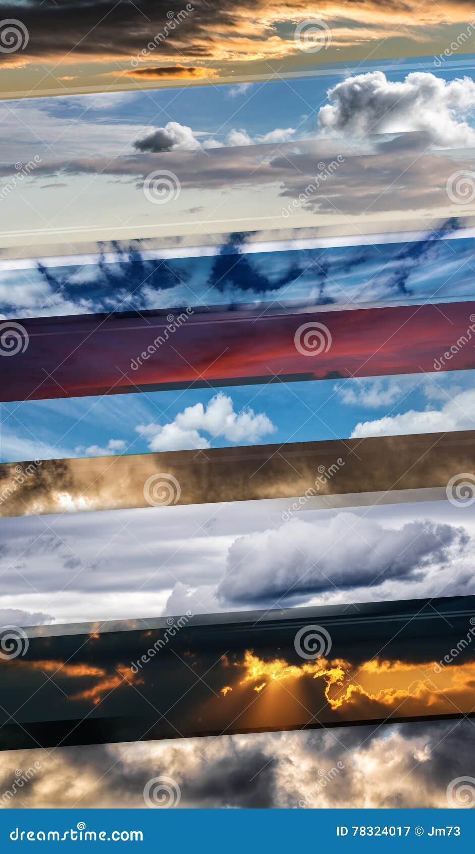 Collage of Pictures of Different Sky Stock Image - Image of nature ...