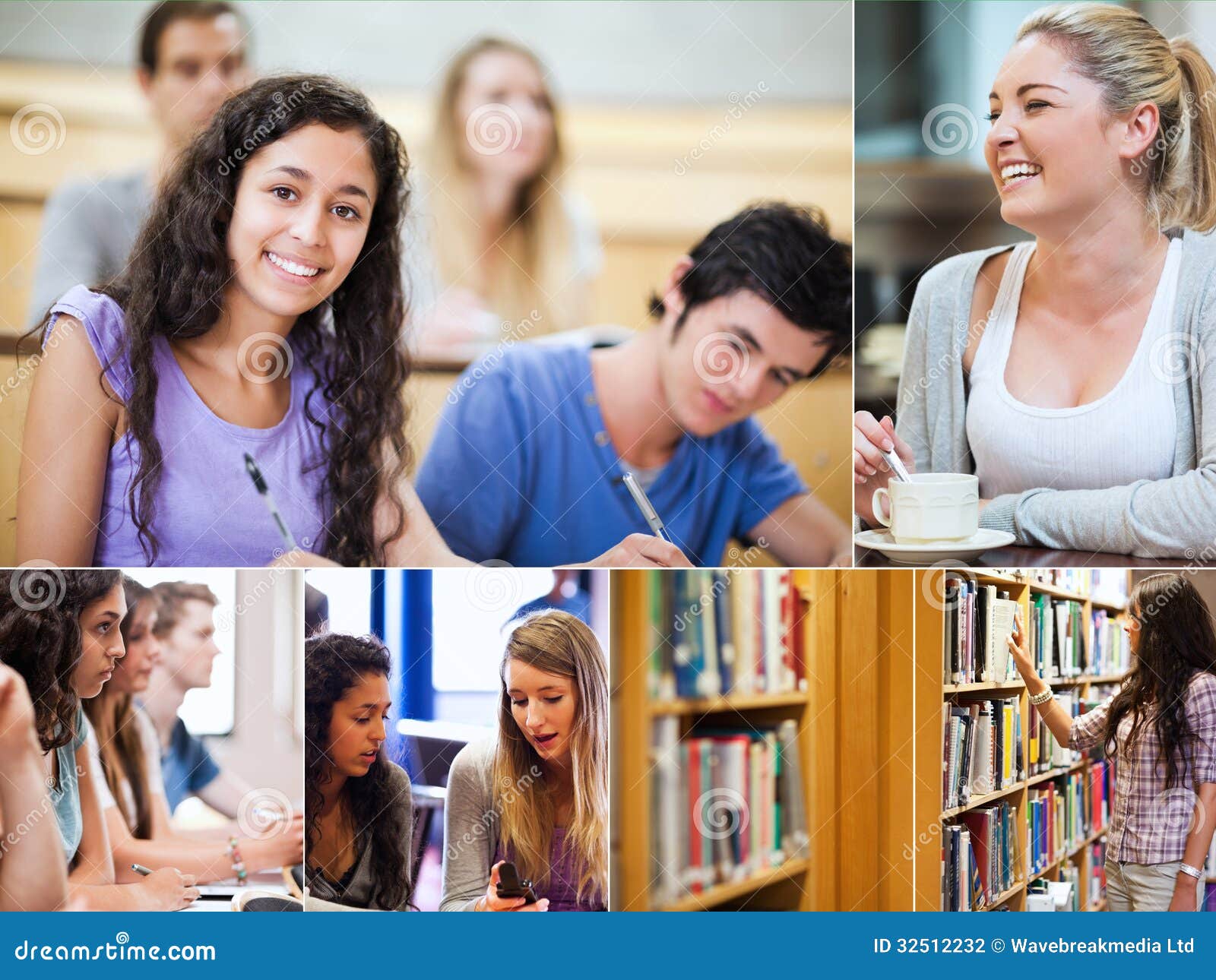 Collage of Pictures Showing Students Stock Photo - Image of collage ...