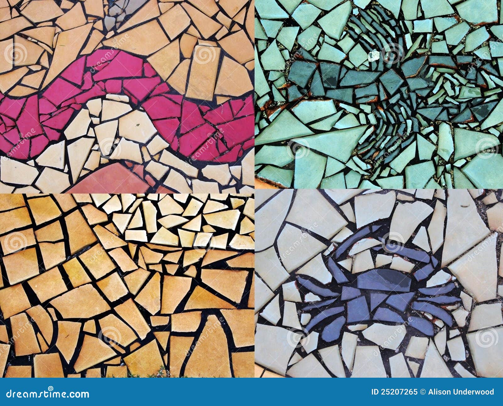 Collage of Pieces of Tile Mosaic Stock Image - Image of pattern, tiles ...