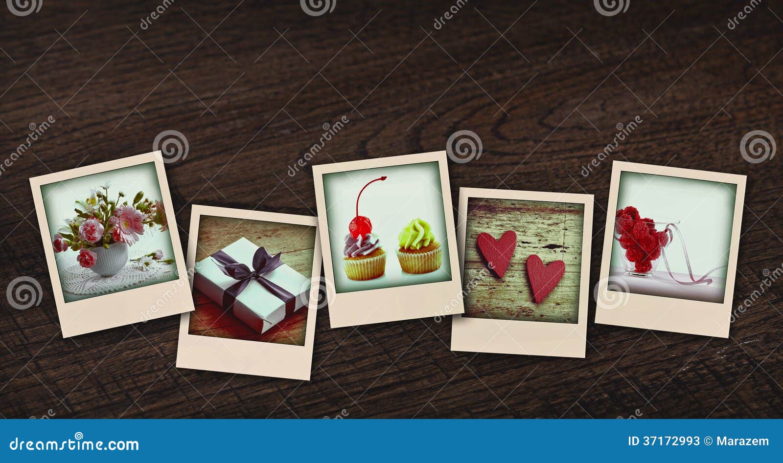 Collage of Polaroid Post Cards Stock Image - Image of holiday, style ...