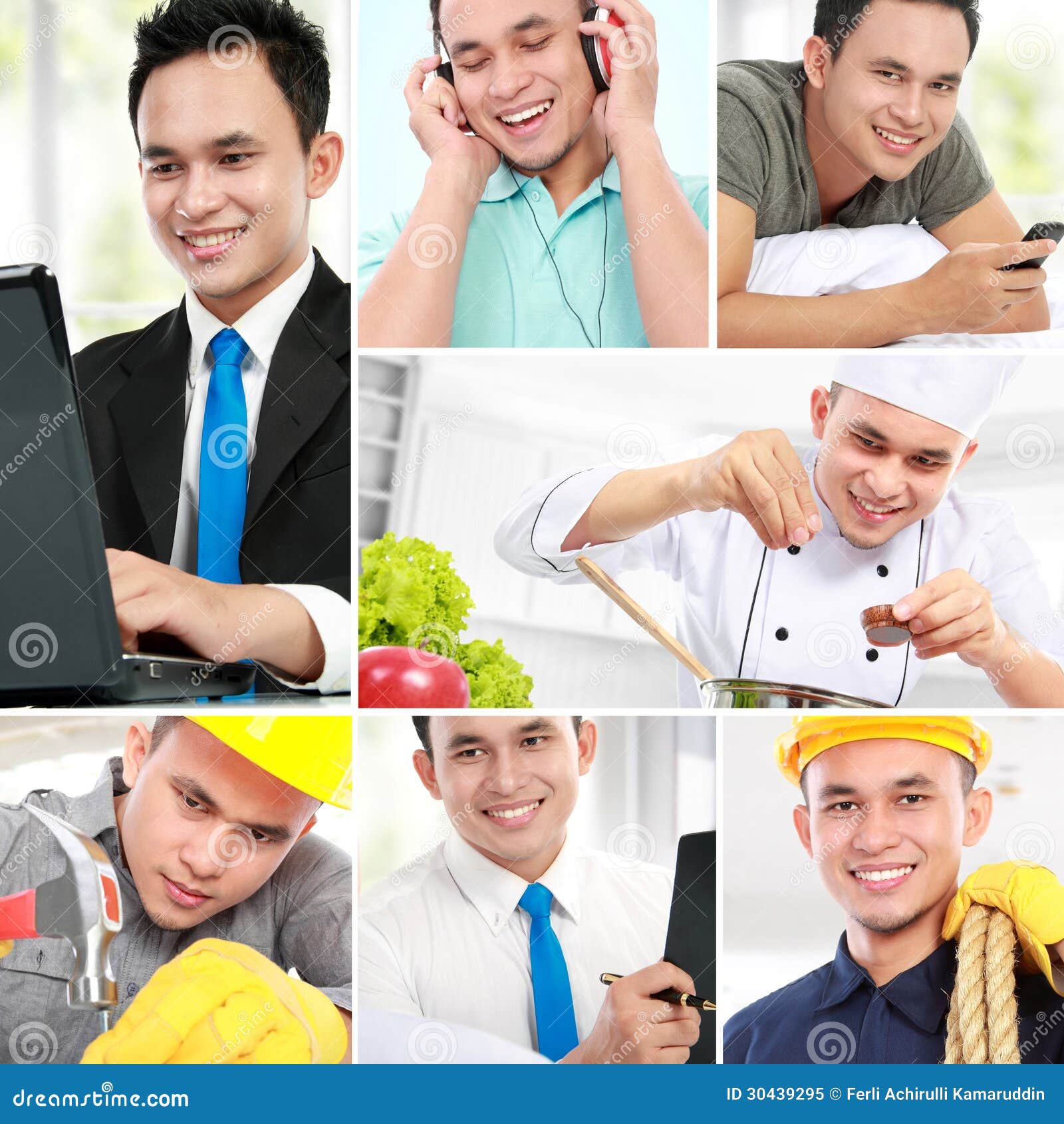 Collage Portrait of Active Man Stock Image - Image of modern, active ...