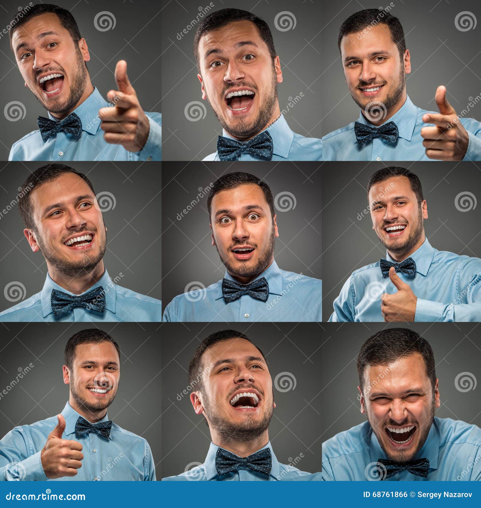 Collage of Portrait Smiling Man Faces Stock Photo - Image of emotion ...