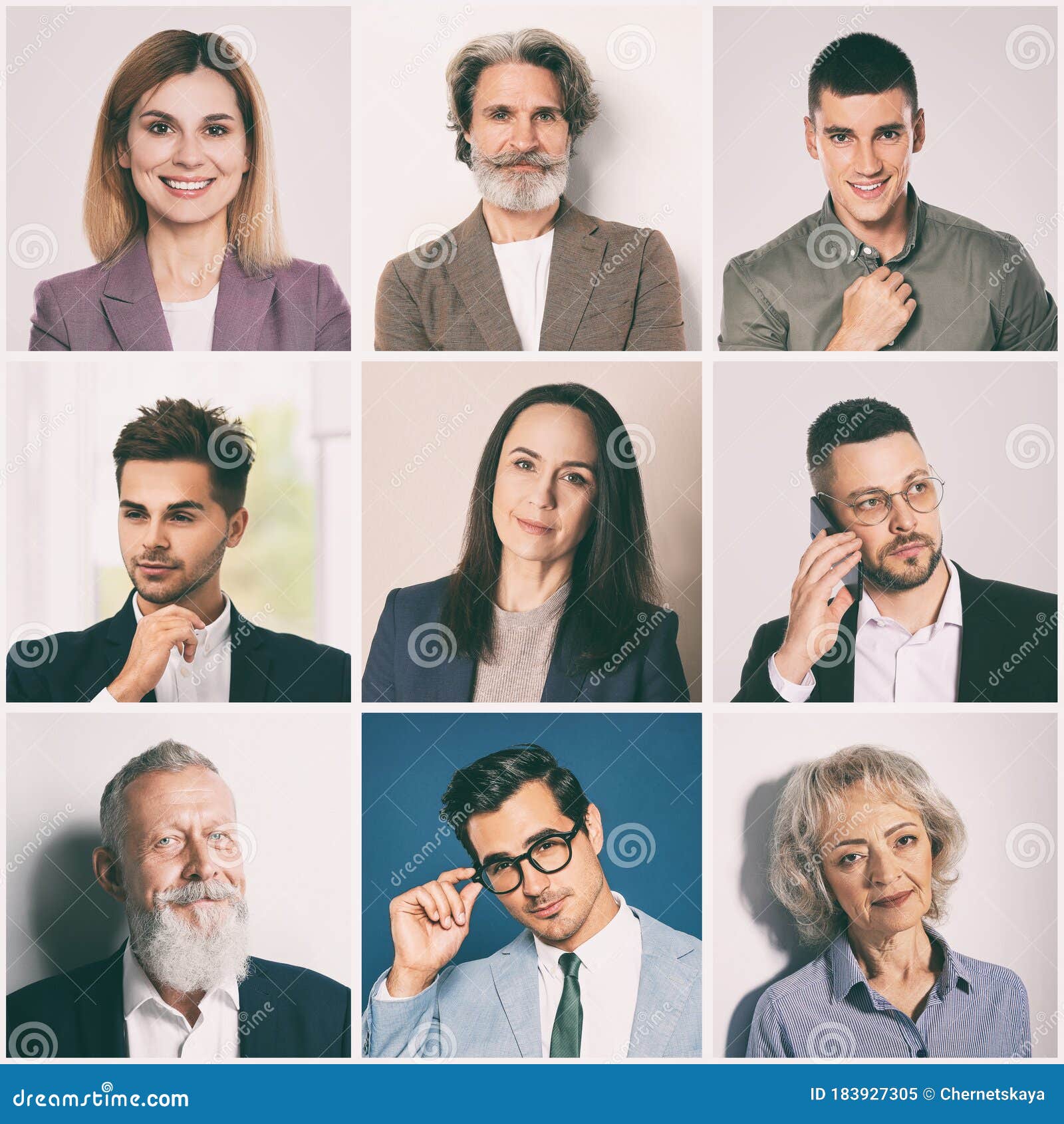 Collage with Portraits of Business People Stock Image - Image of people ...
