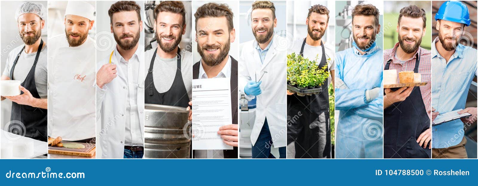Collage of a Man with Different Professions Stock Photo - Image of ...