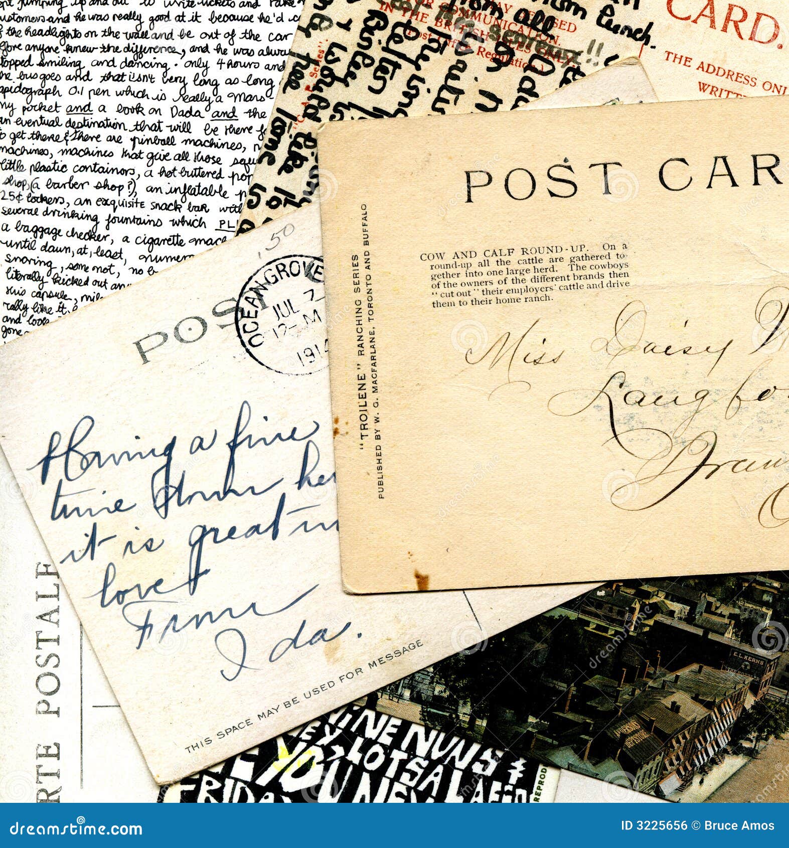 Collage of postcards stock photo. Image of communicate - 3225656