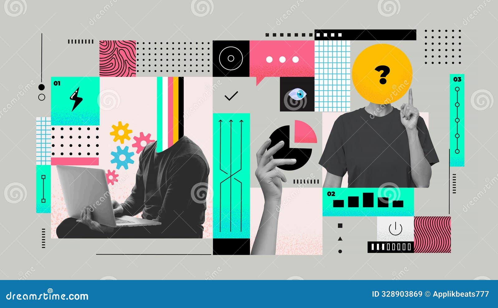 Collage Poster Design - Data Analysis Stock Vector - Illustration of ...