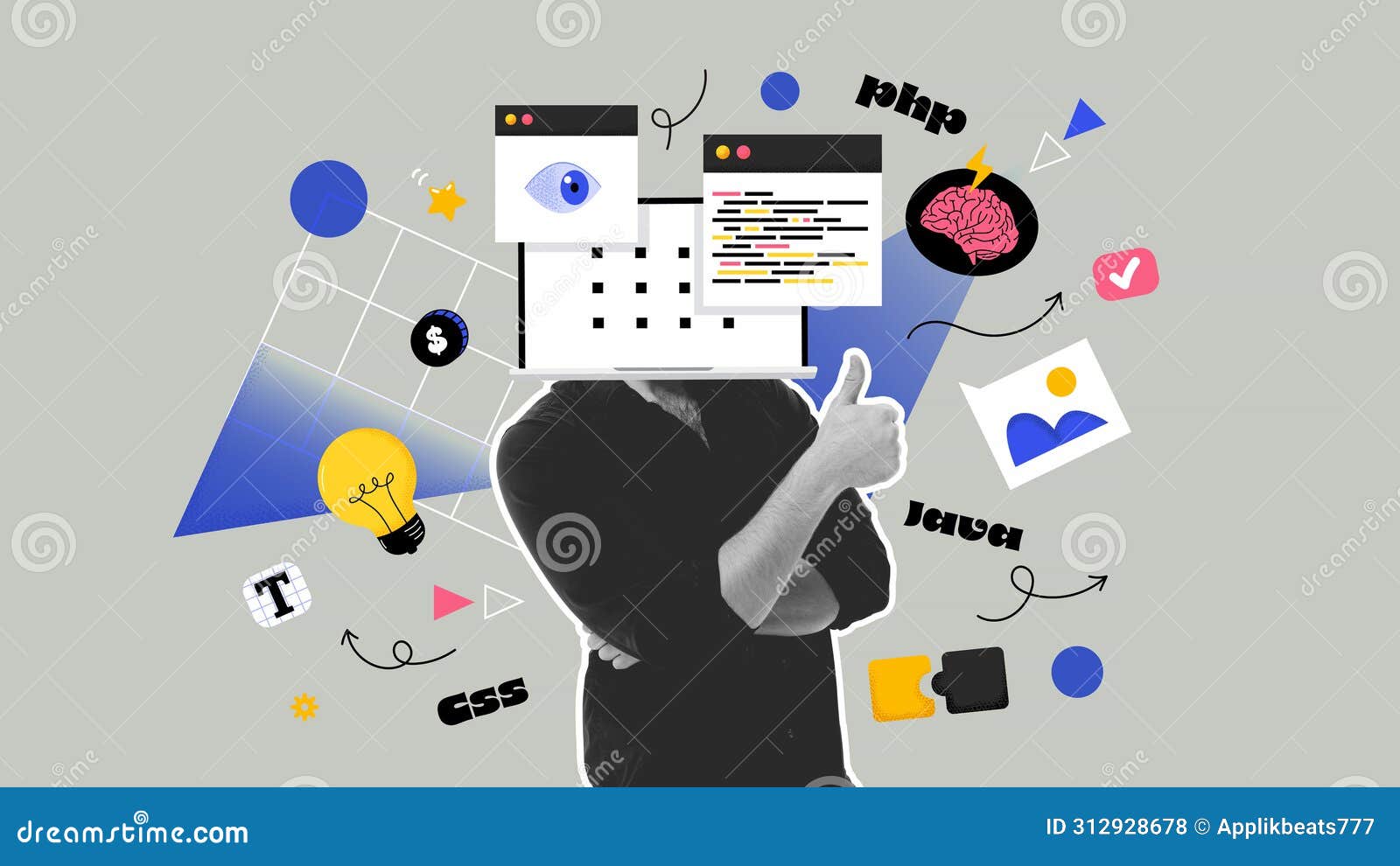 Collage Poster Design - Developing Stock Vector - Illustration of ...