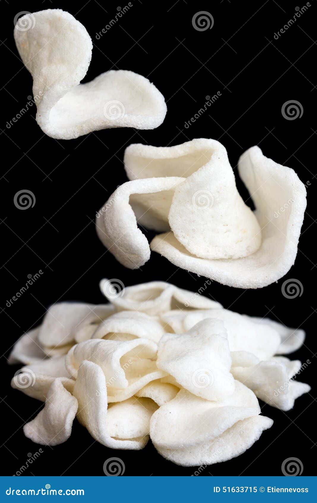 Collage of prawn crackers. stock image. Image of single - 51633715