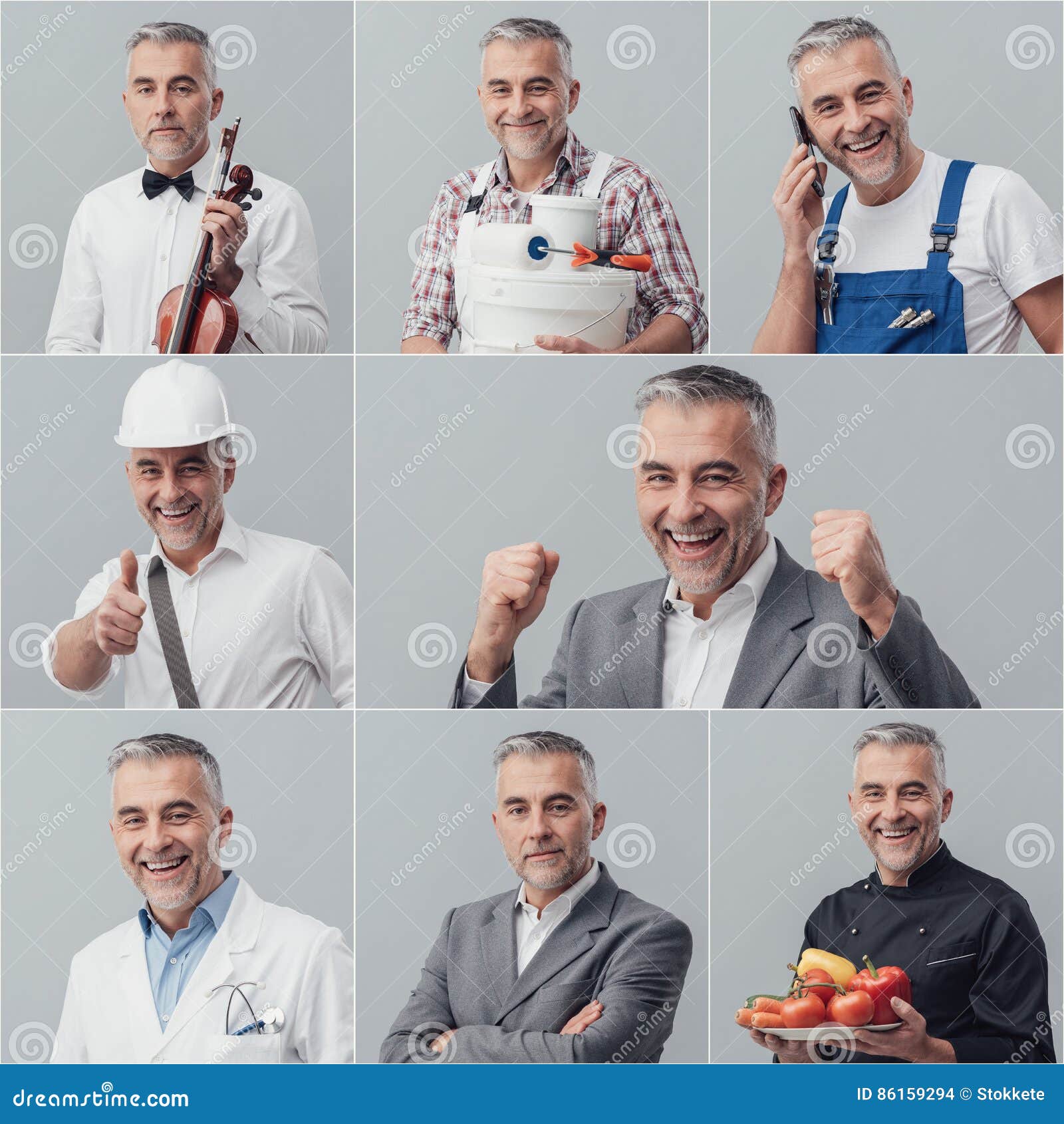 Collage Profesional De Los Trabajadores Foto de archivo - Imagen de ...