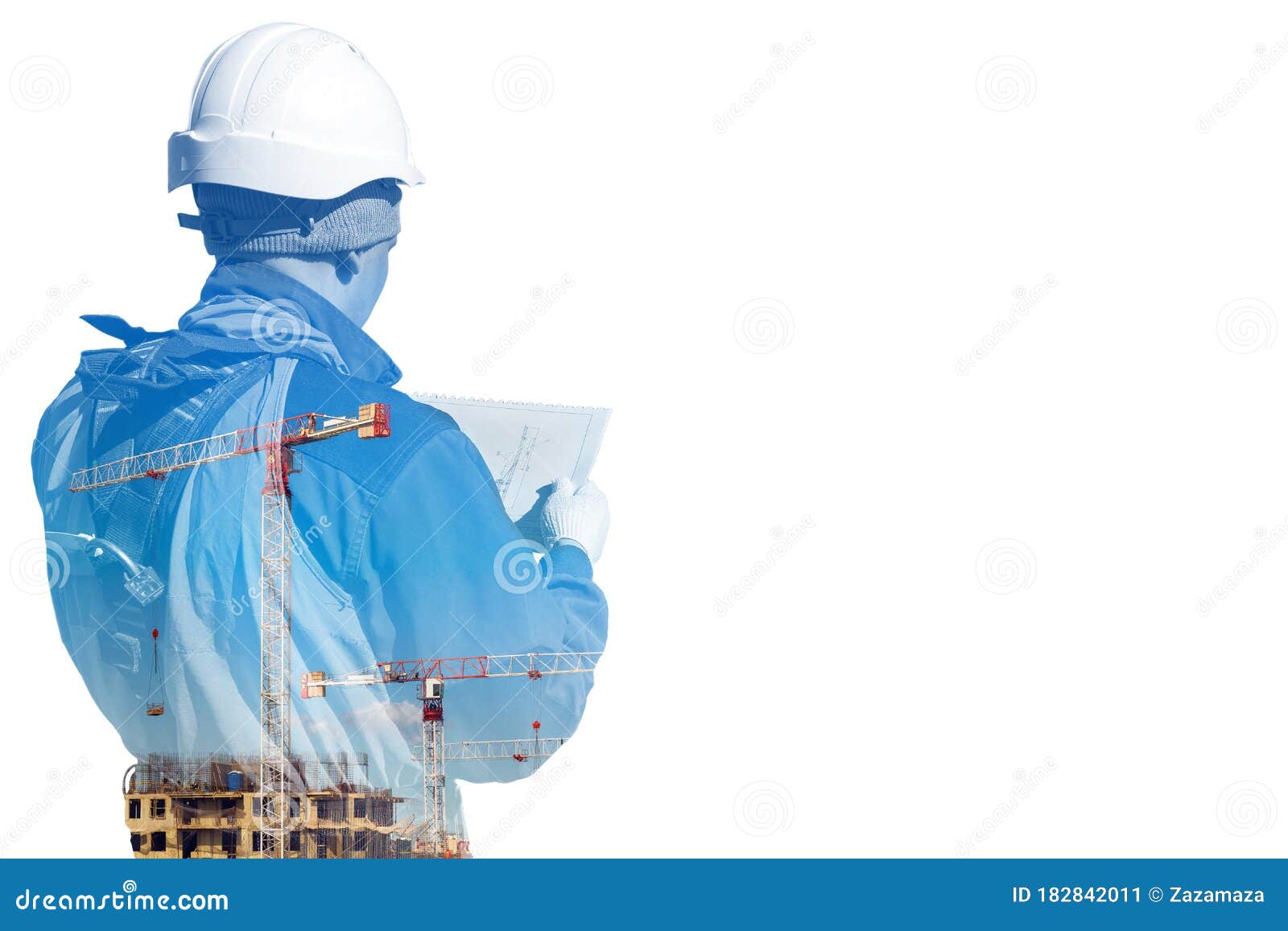 Collage of Professional Construction Worker in Helmet and Uniform Reads ...