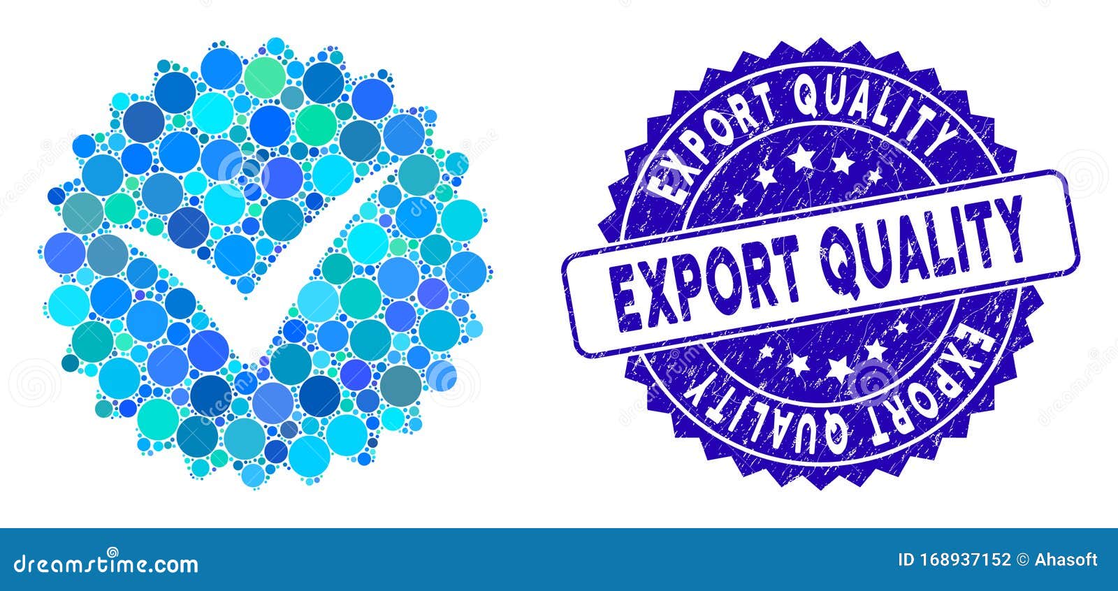 Mosaic Quality Icon with Scratched Export Quality Stamp Stock Vector ...