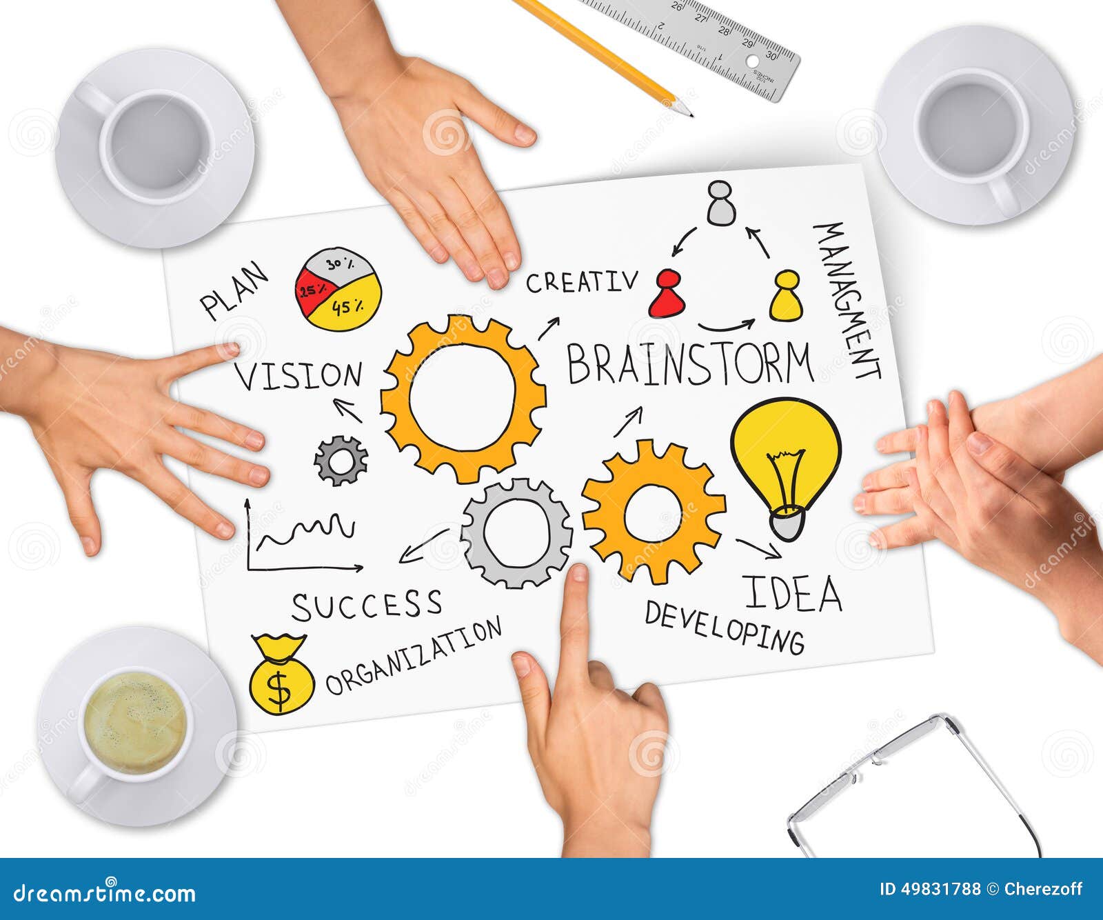 Collage Que Expresa El Concepto De Ideas Creativas Foto de archivo ...