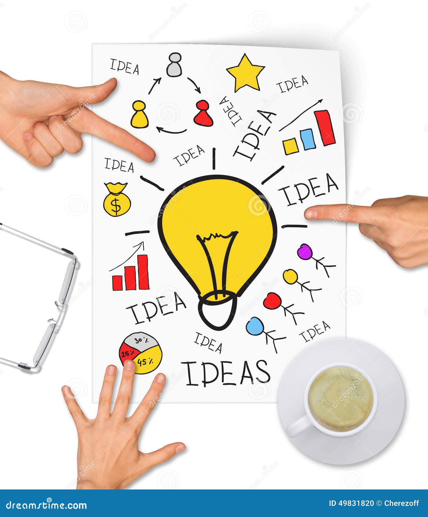 Collage Que Expresa El Concepto De Ideas Creativas Foto de archivo ...