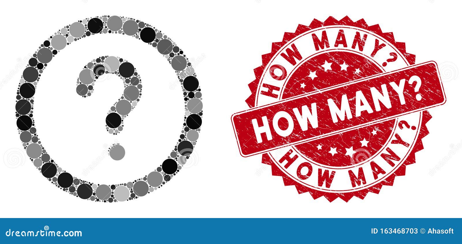 Collage Question with Grunge How Many Question Stamp Stock Illustration ...