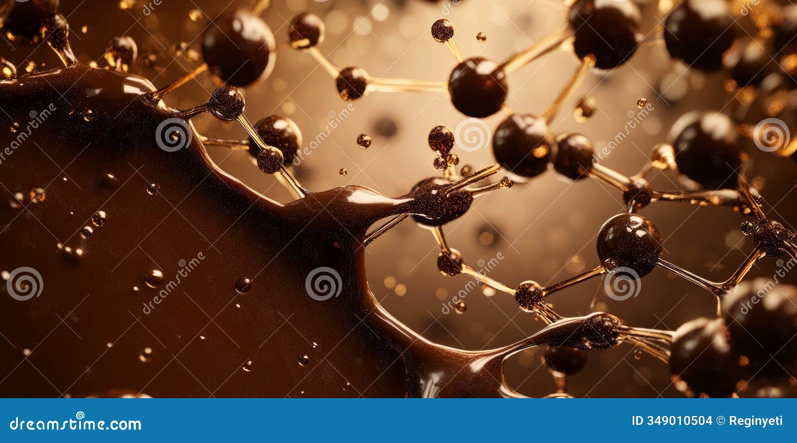 Chemical Elements Form Chocolate Structure with Glowing Points Stock ...