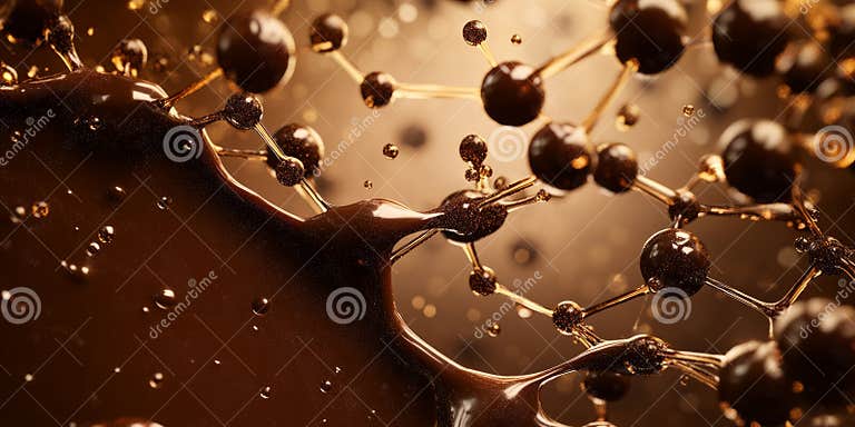 Chemical Elements Form Chocolate Structure with Glowing Points Stock ...