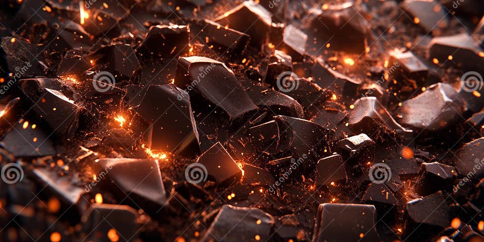 Chemical Elements Form Chocolate Structure with Glowing Points Stock ...