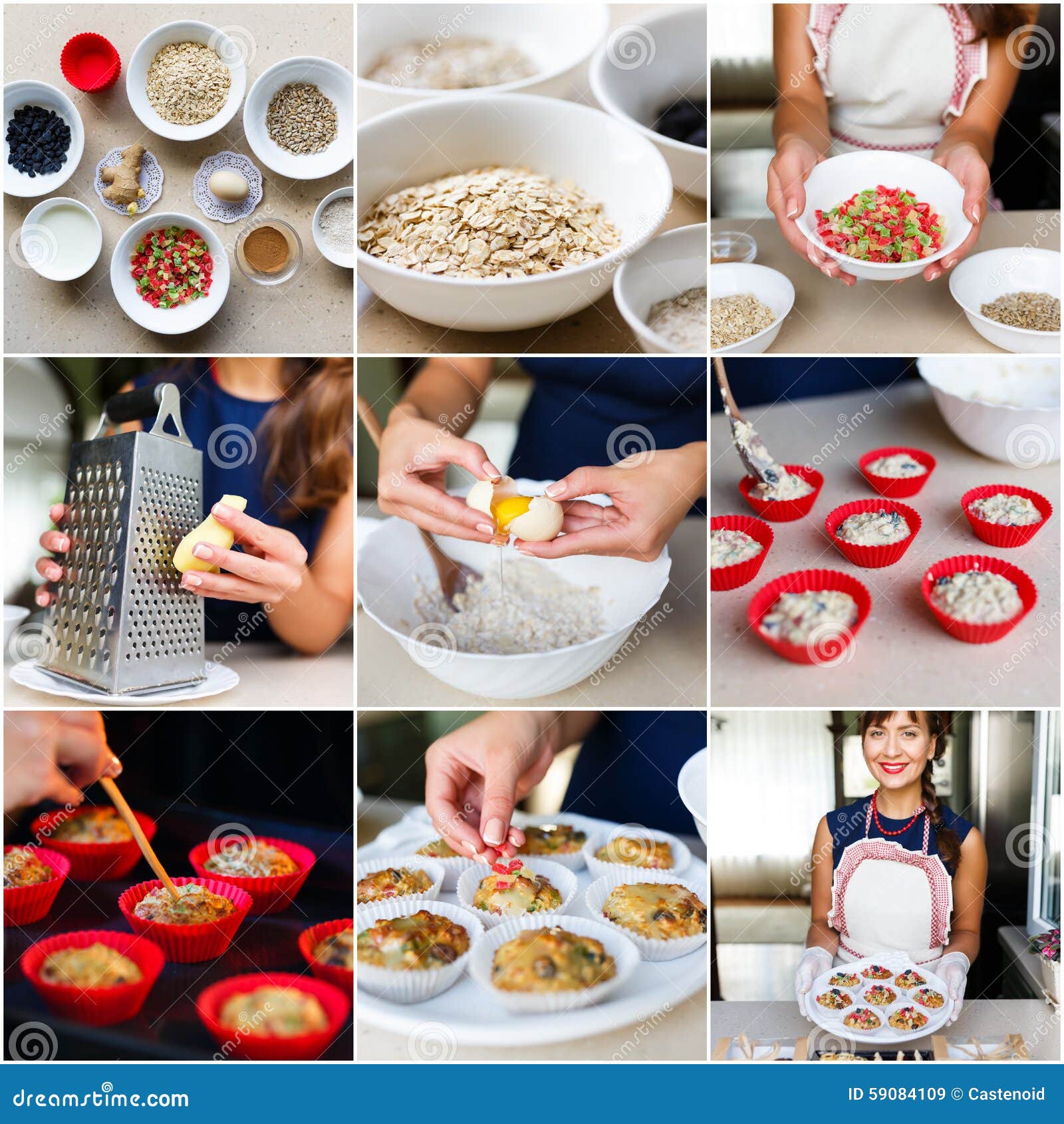 Collage of Recipe Cooking Vegetarian Diet Cupcakes Stock Image - Image ...