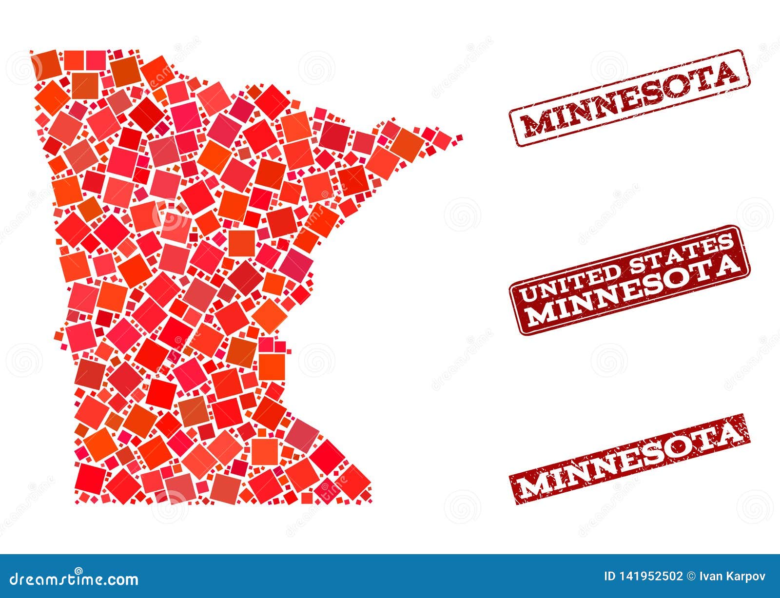 Mosaic Map of Minnesota State and Grunge School Seal Collage Stock ...