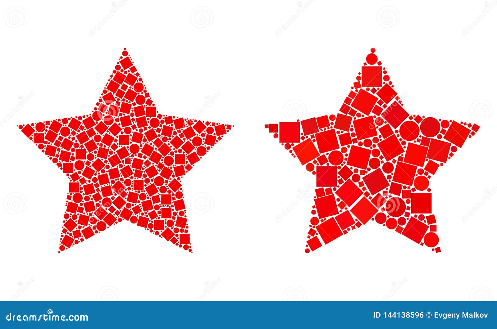 Red Star Icon Collages of Squares and Circles Stock Vector ...