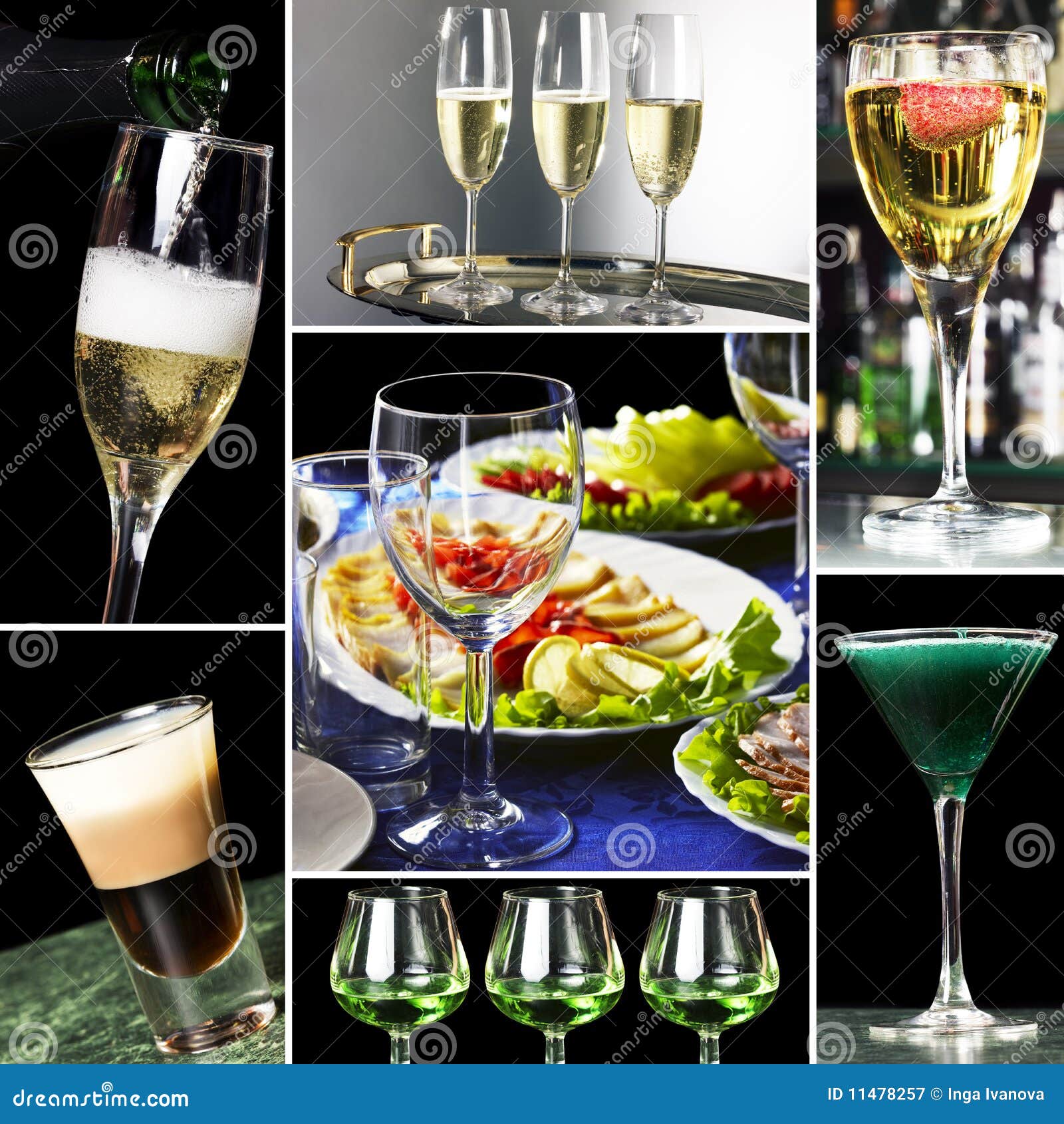 Collage for Restaurant Business Stock Image - Image of drink, closeup ...