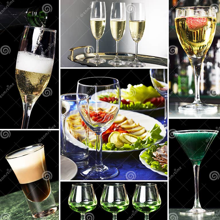 Collage for Restaurant Business Stock Image - Image of drink, closeup ...