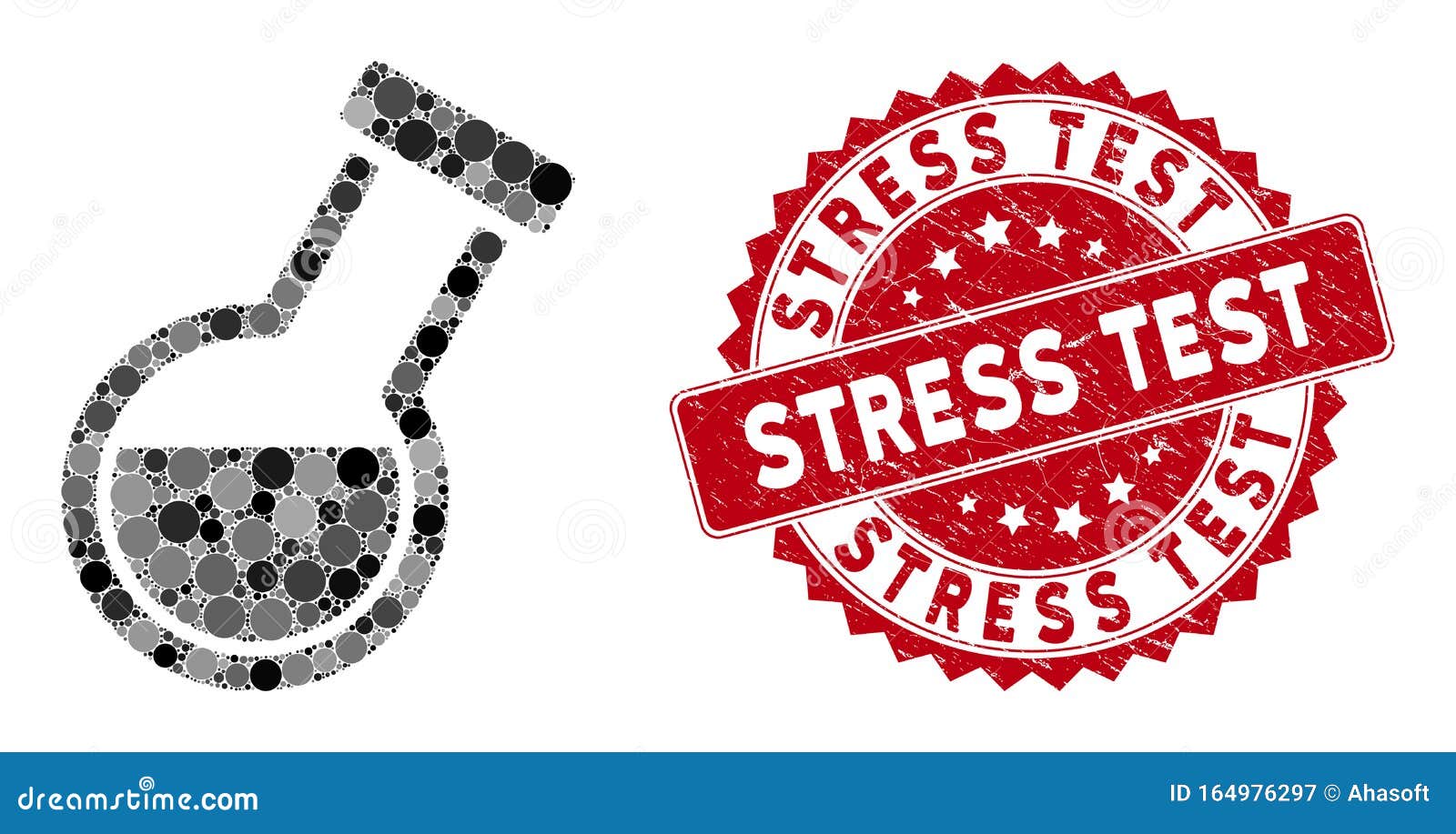 Collage Retort with Grunge Stress Test Seal Stock Illustration ...