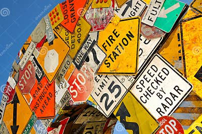 Collage of Road Signs stock photo. Image of contrast, metal - 5402298