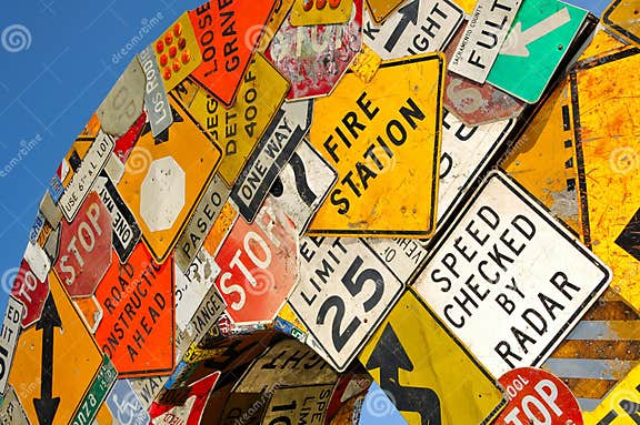 Collage of Road Signs stock photo. Image of contrast, metal - 5402298