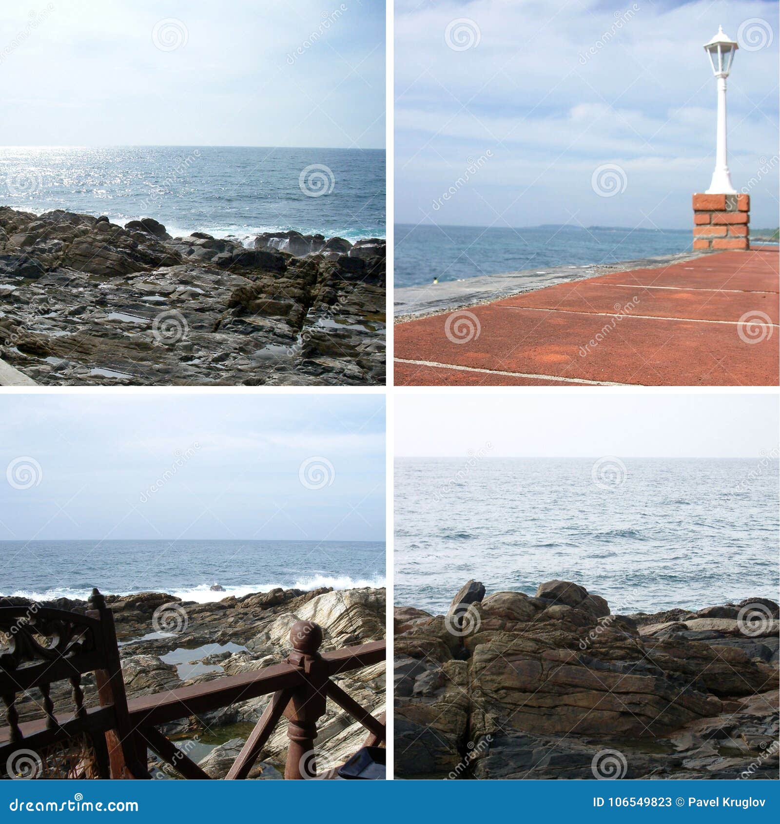 Collage of Rocky Ocean Coast Stock Image - Image of exotic, recreation ...