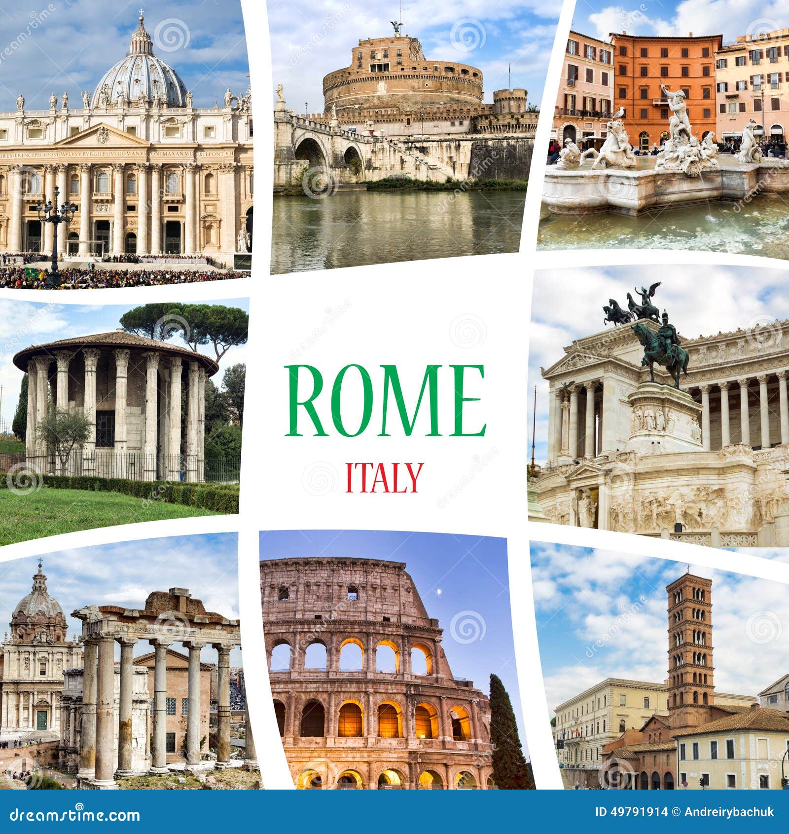Collage - Rome. Italy Stock Photo - Image: 49791914
