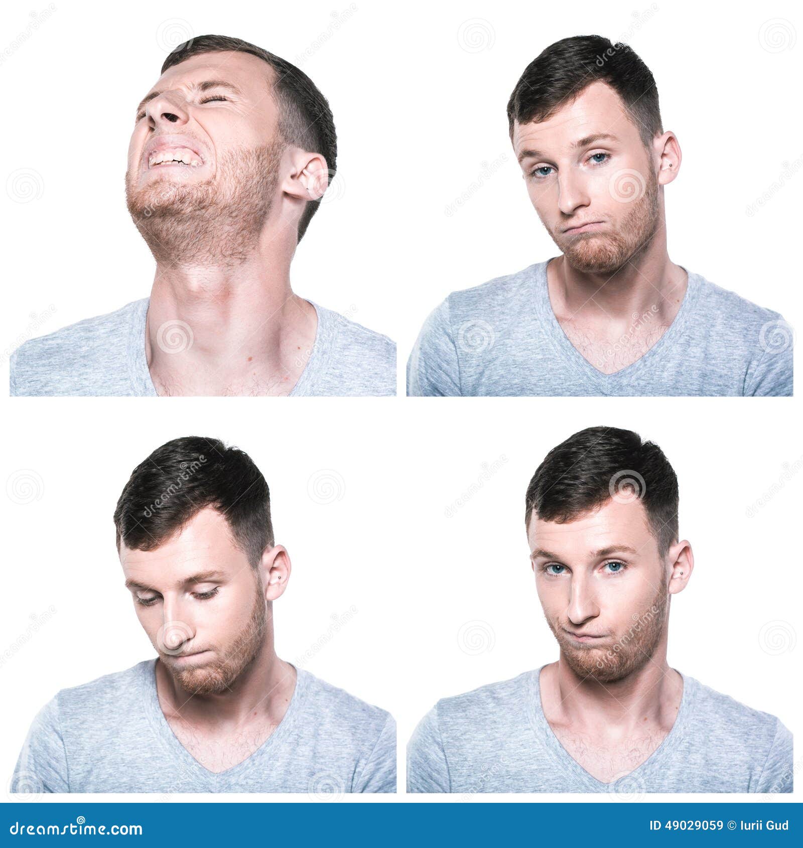 Collage of Sad, Offended, Unhappy, Disappointed Face Expressions Stock ...