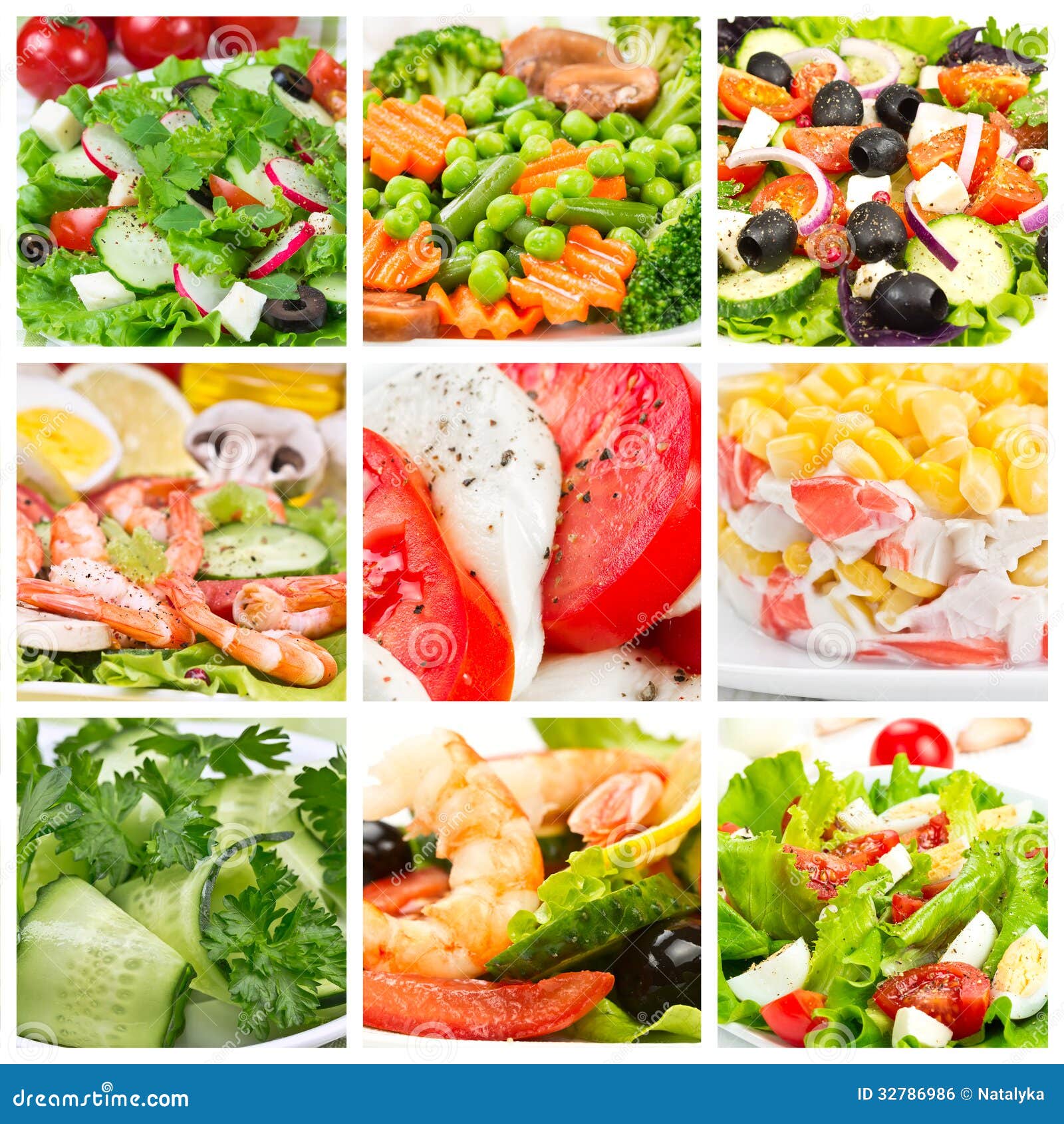 Collage of salads stock photo. Image of dinner, carrots - 32786986