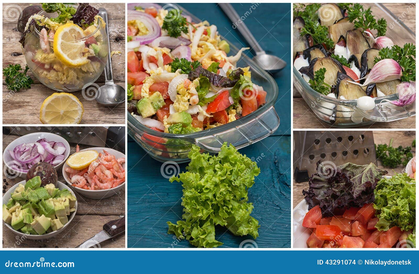 Collage Salads of Fresh Vegetables Stock Photo - Image of cabbage, dish ...