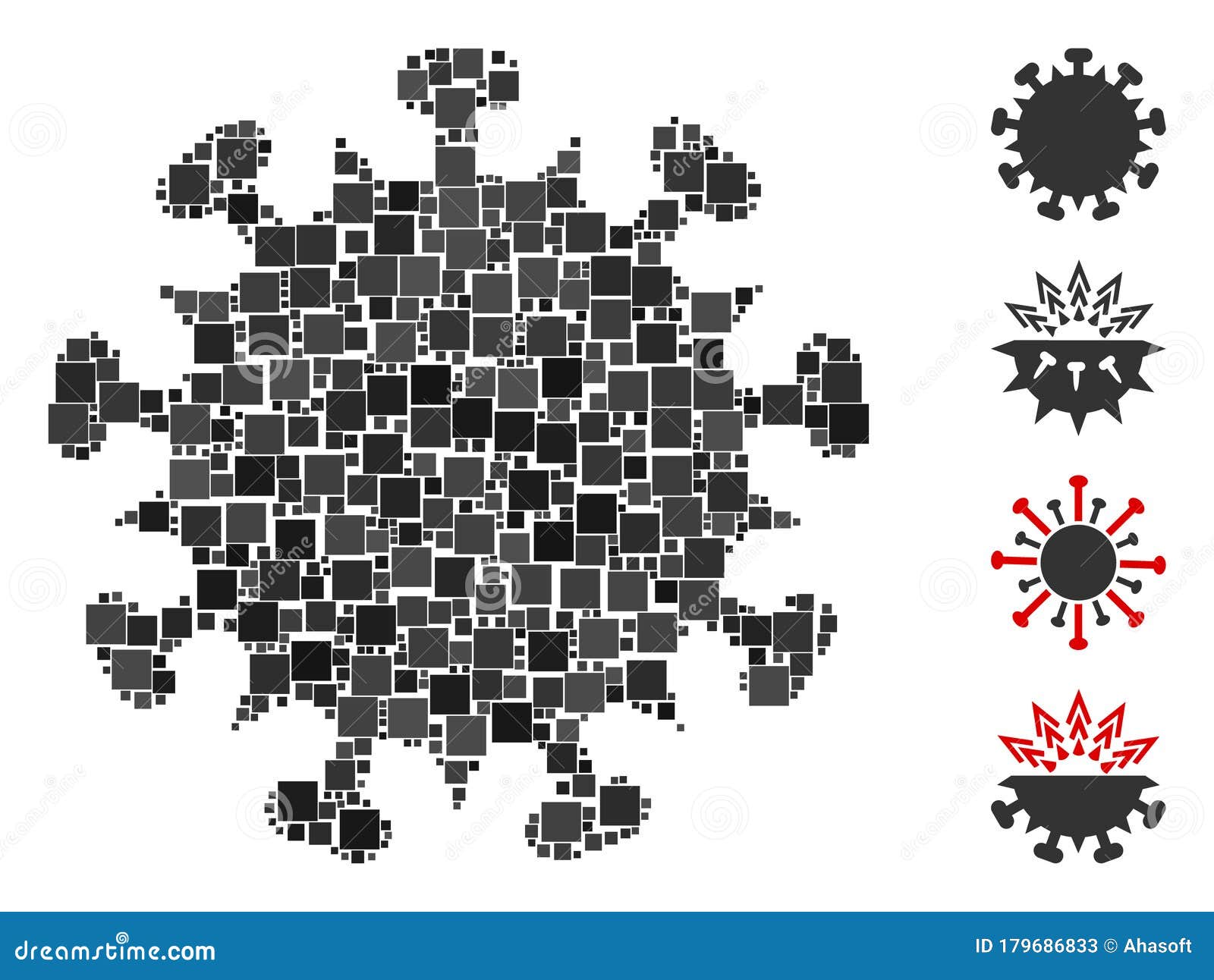 Square SARS Virus Icon Vector Mosaic Stock Vector - Illustration of ...