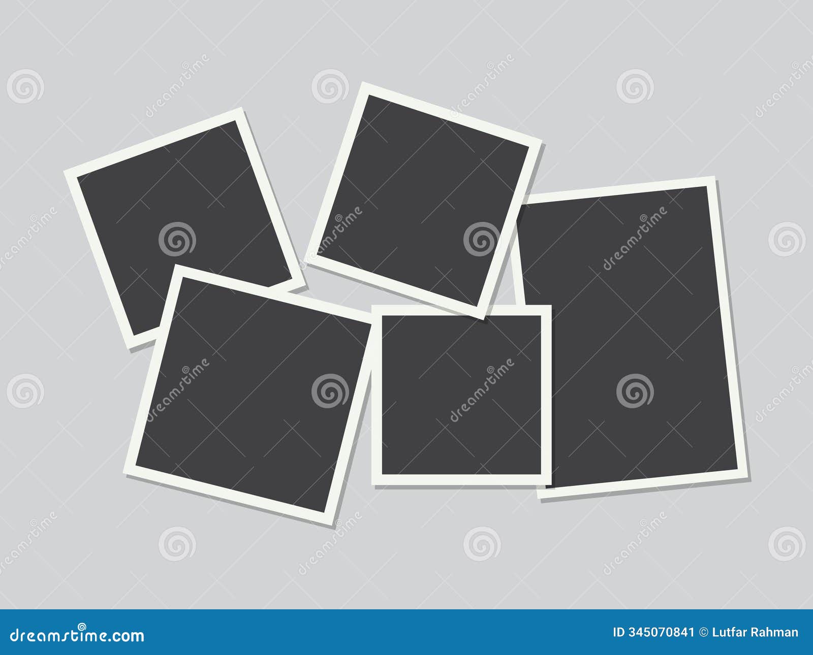 Collage Satellite Rectangle Photo Frame Template White Background Stock ...