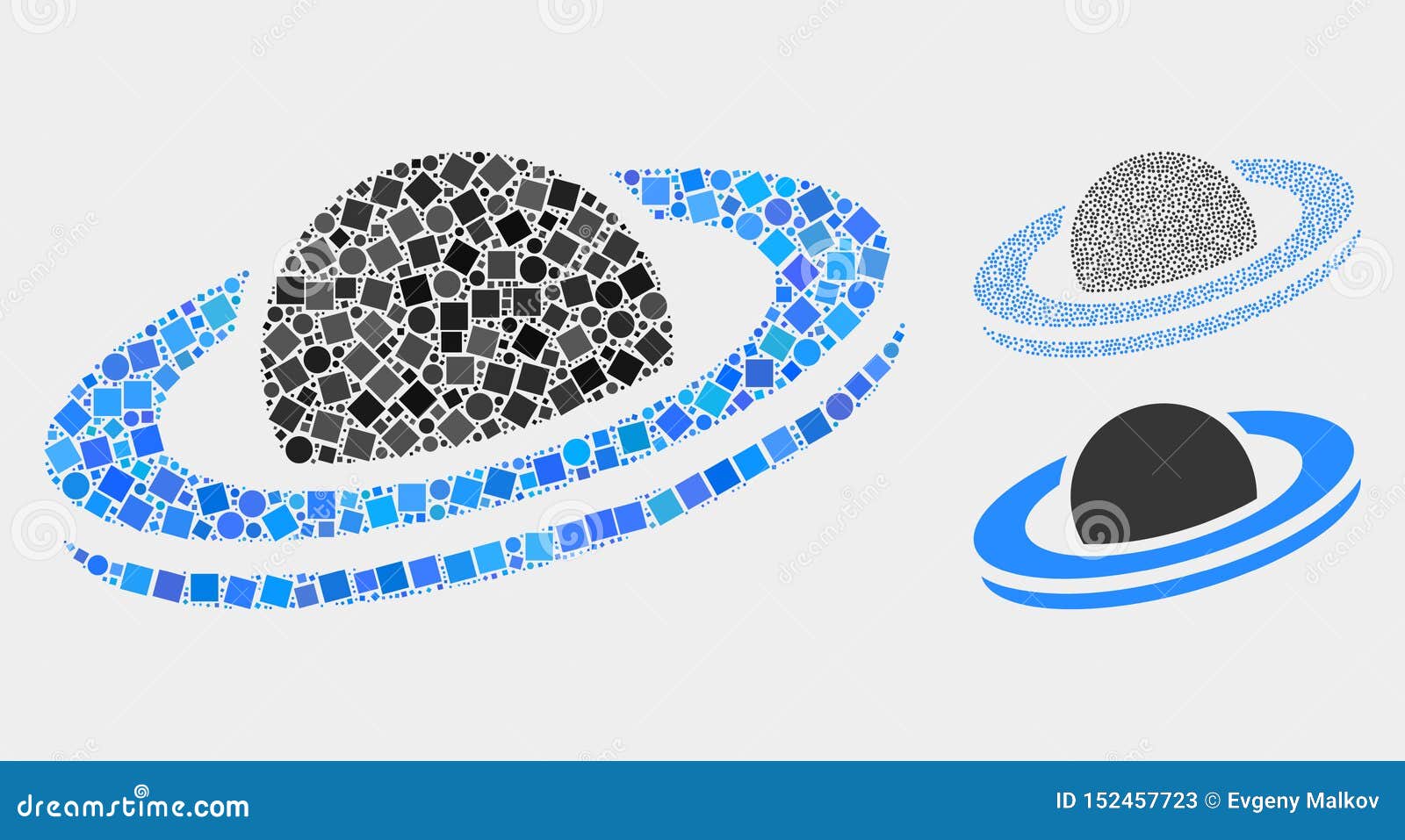 Saturn Planet Icon Collages of Squares and Circles Stock Vector ...