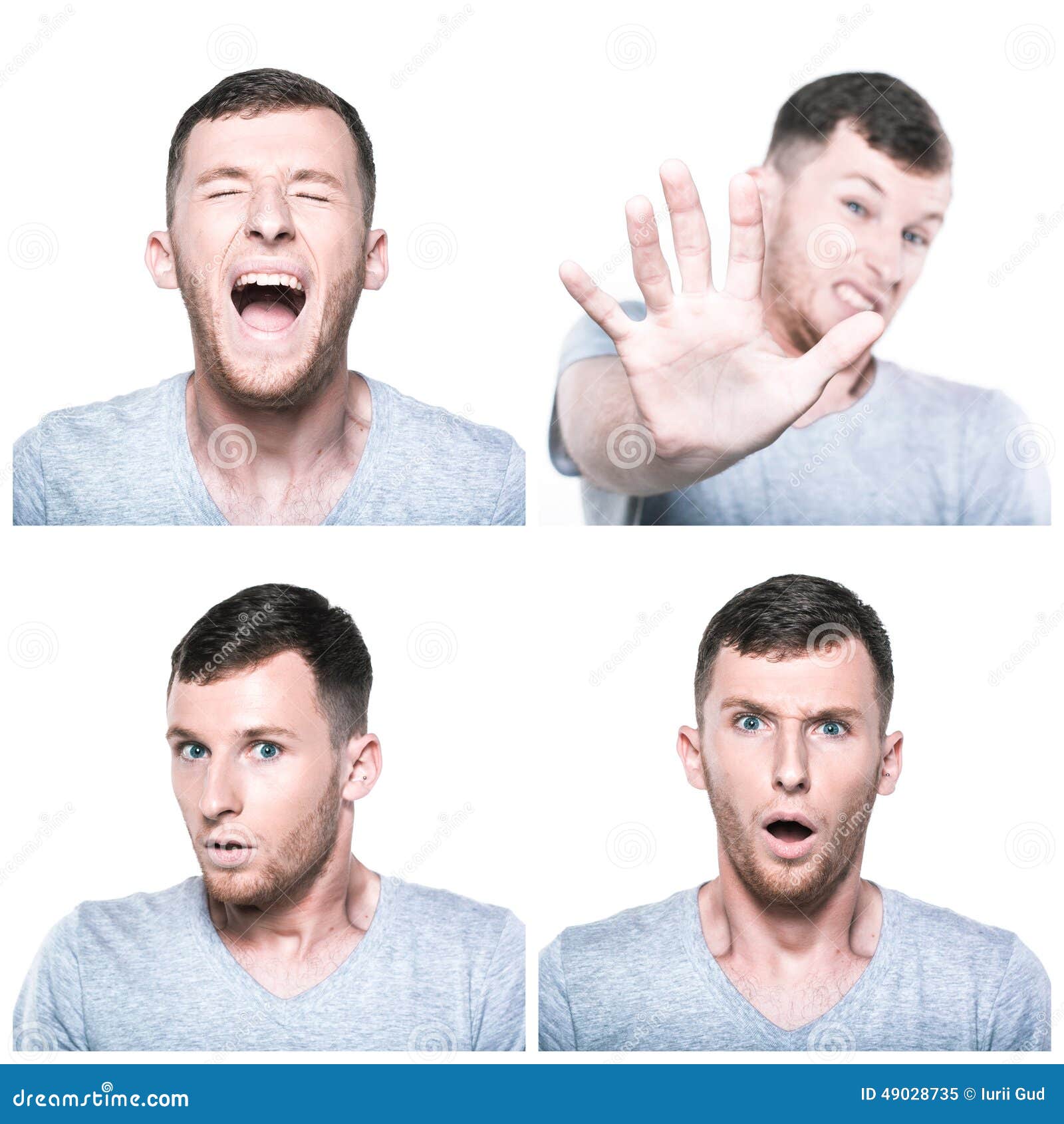 Collage Of Scared, Shocked,stressed Face Expressions Royalty-Free Stock ...