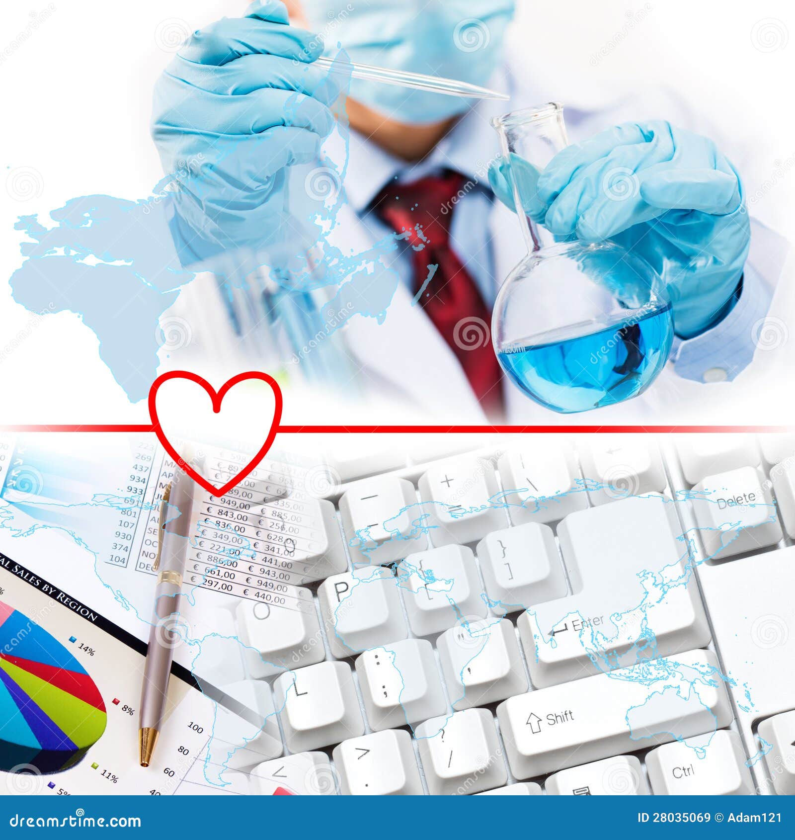 Collage with Scientist in Laboratory Stock Image - Image of medicine ...