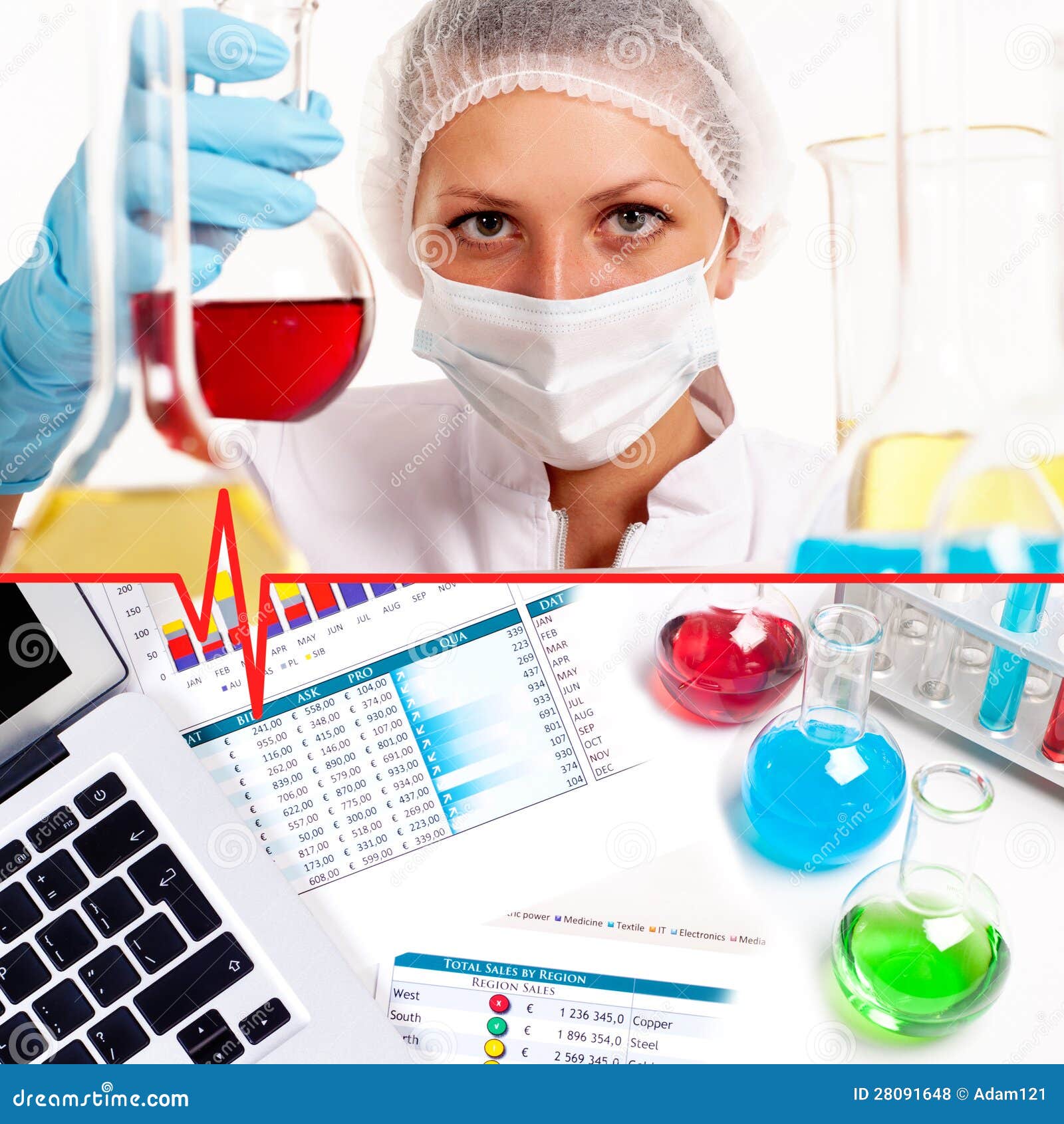 Collage with Scientist in Laboratory Stock Photo - Image of expertise ...