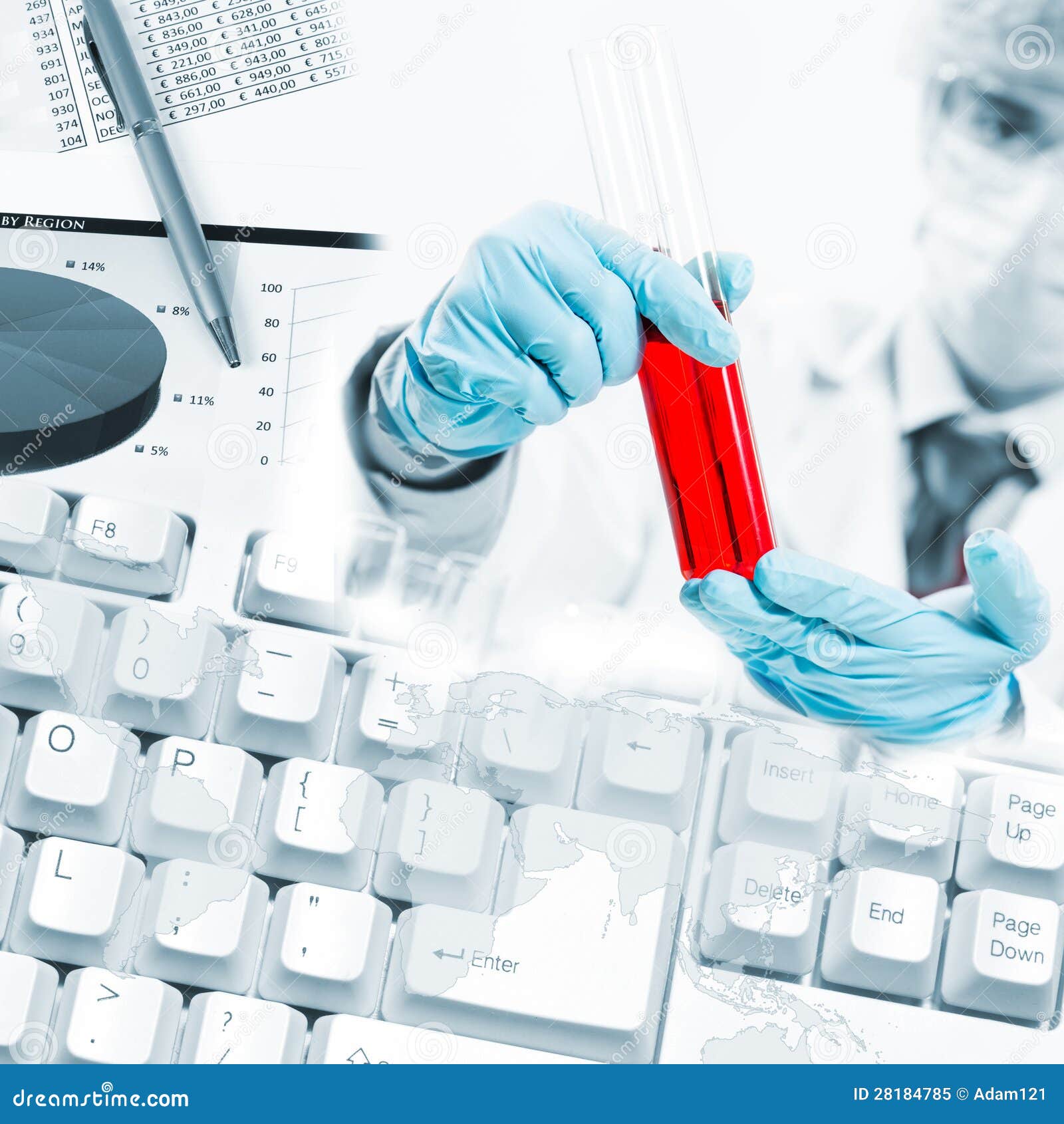 Collage with Scientist in Laboratory Stock Image - Image of exam ...