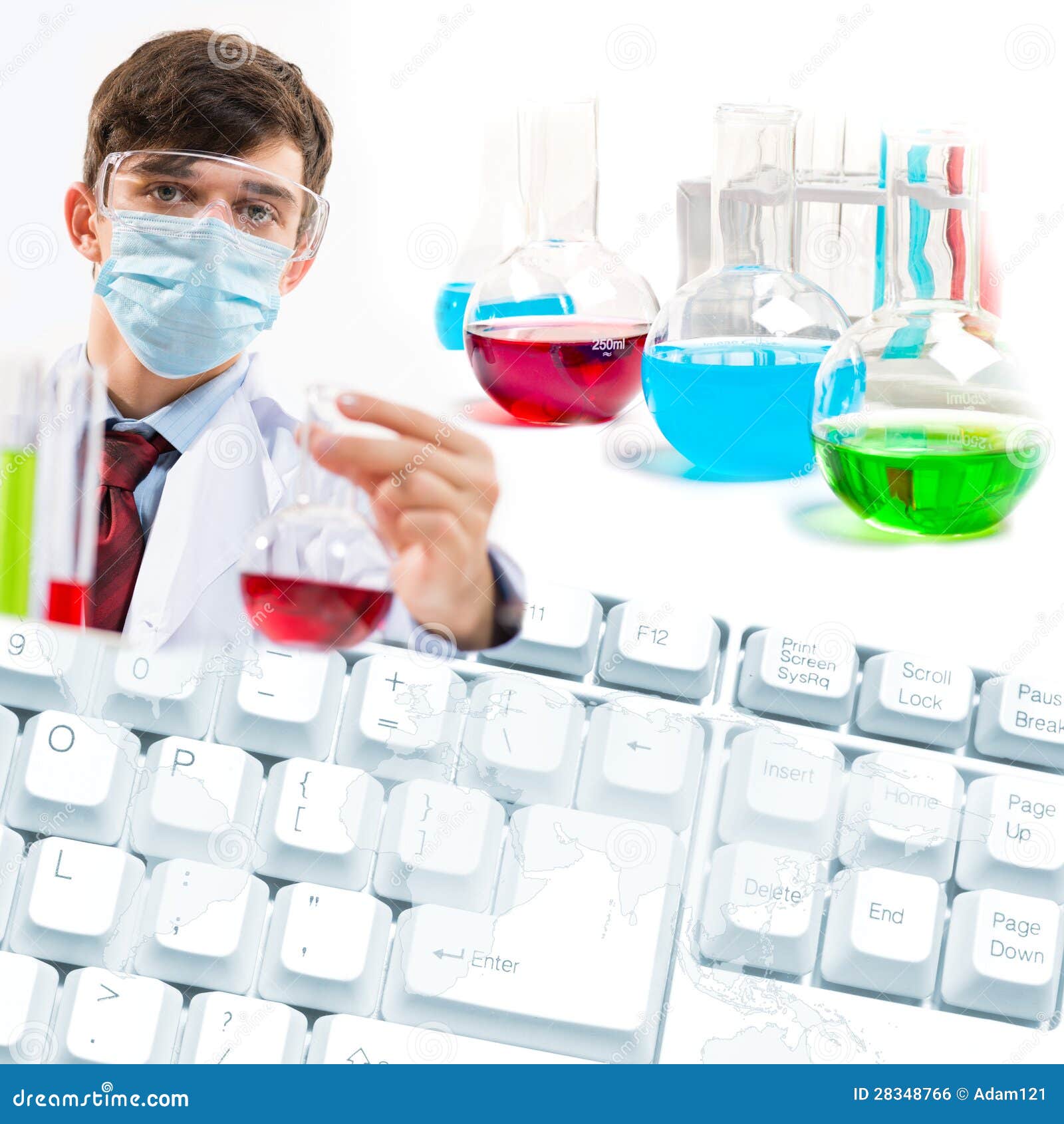 Collage with Scientist in Laboratory Stock Photo - Image of building ...