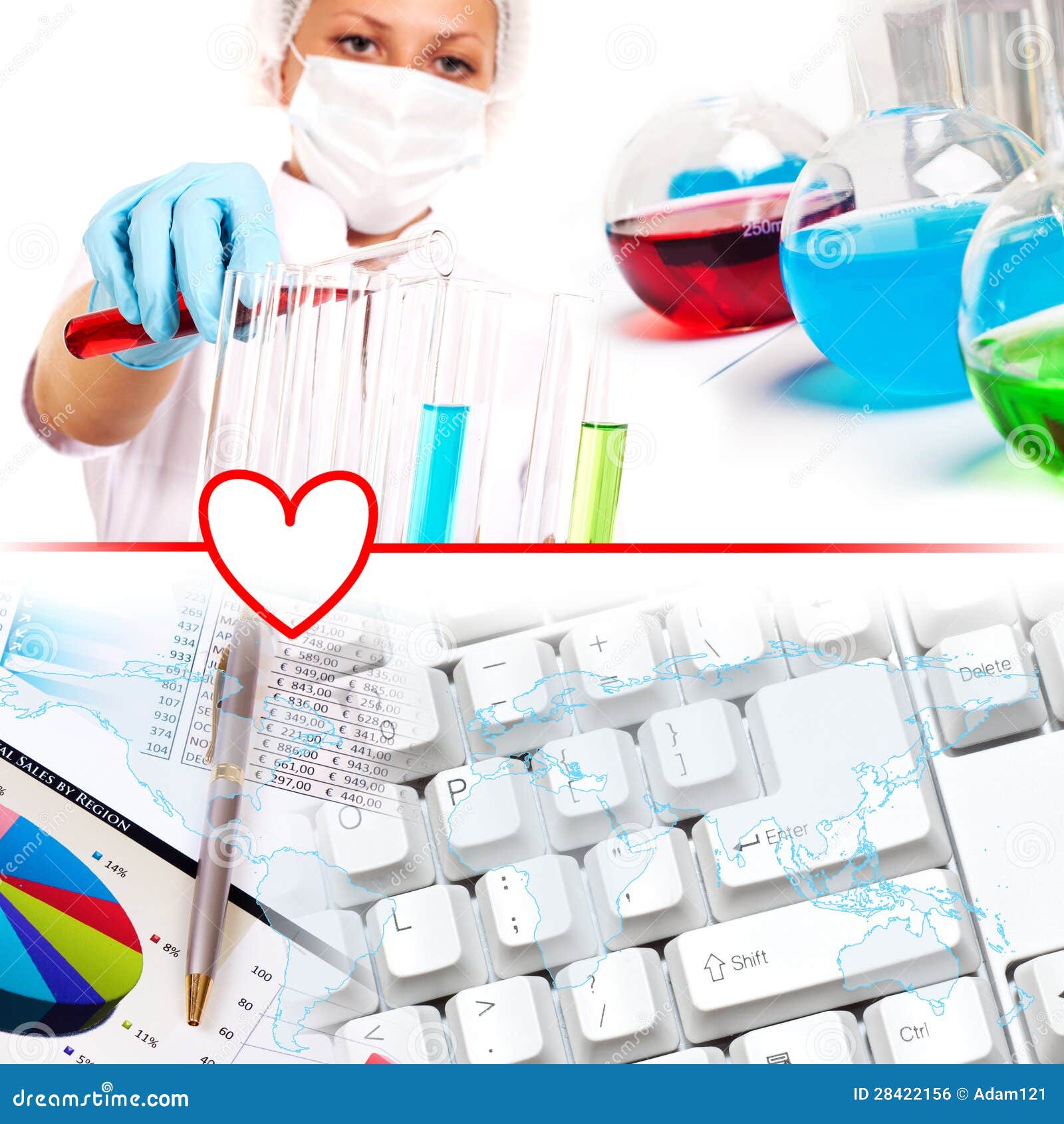 Collage with Scientist in Laboratory Stock Photo - Image of ...