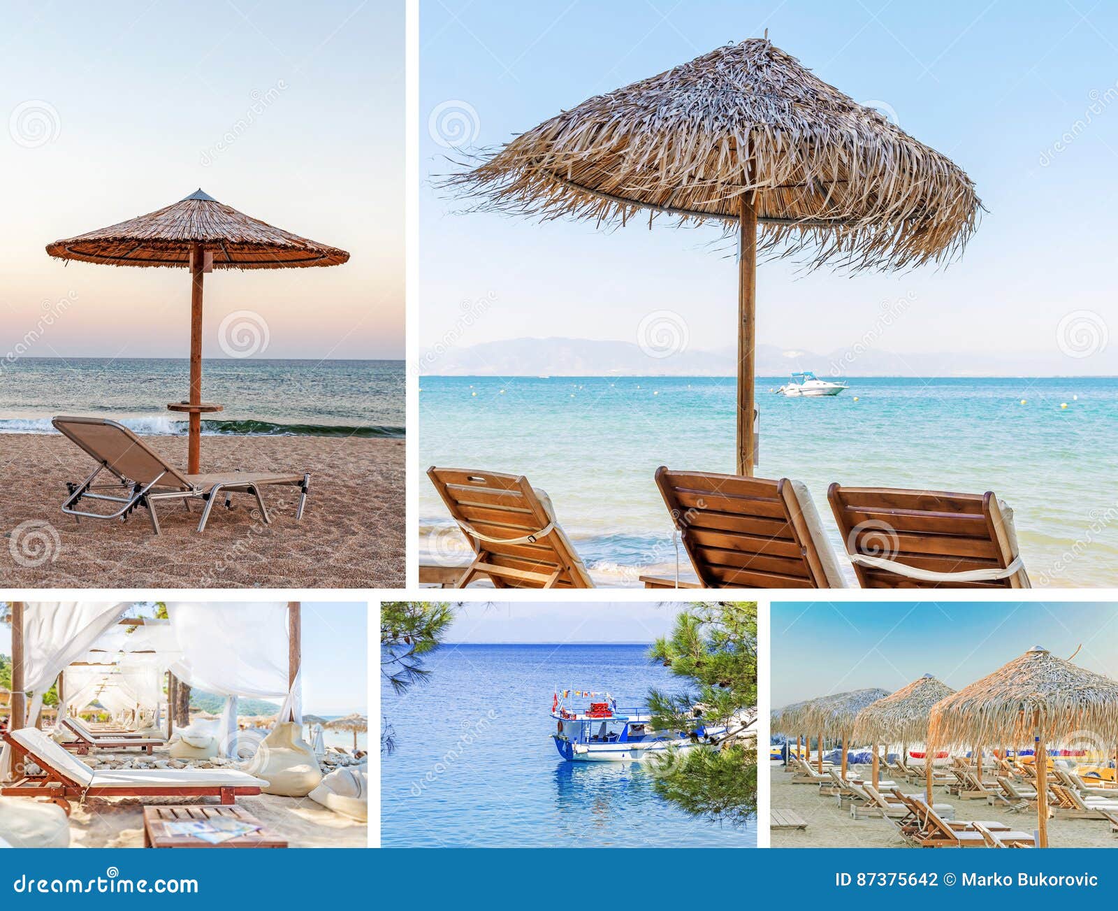 Collage Sea Beach Picture Background Stock Photo - Image of nature ...